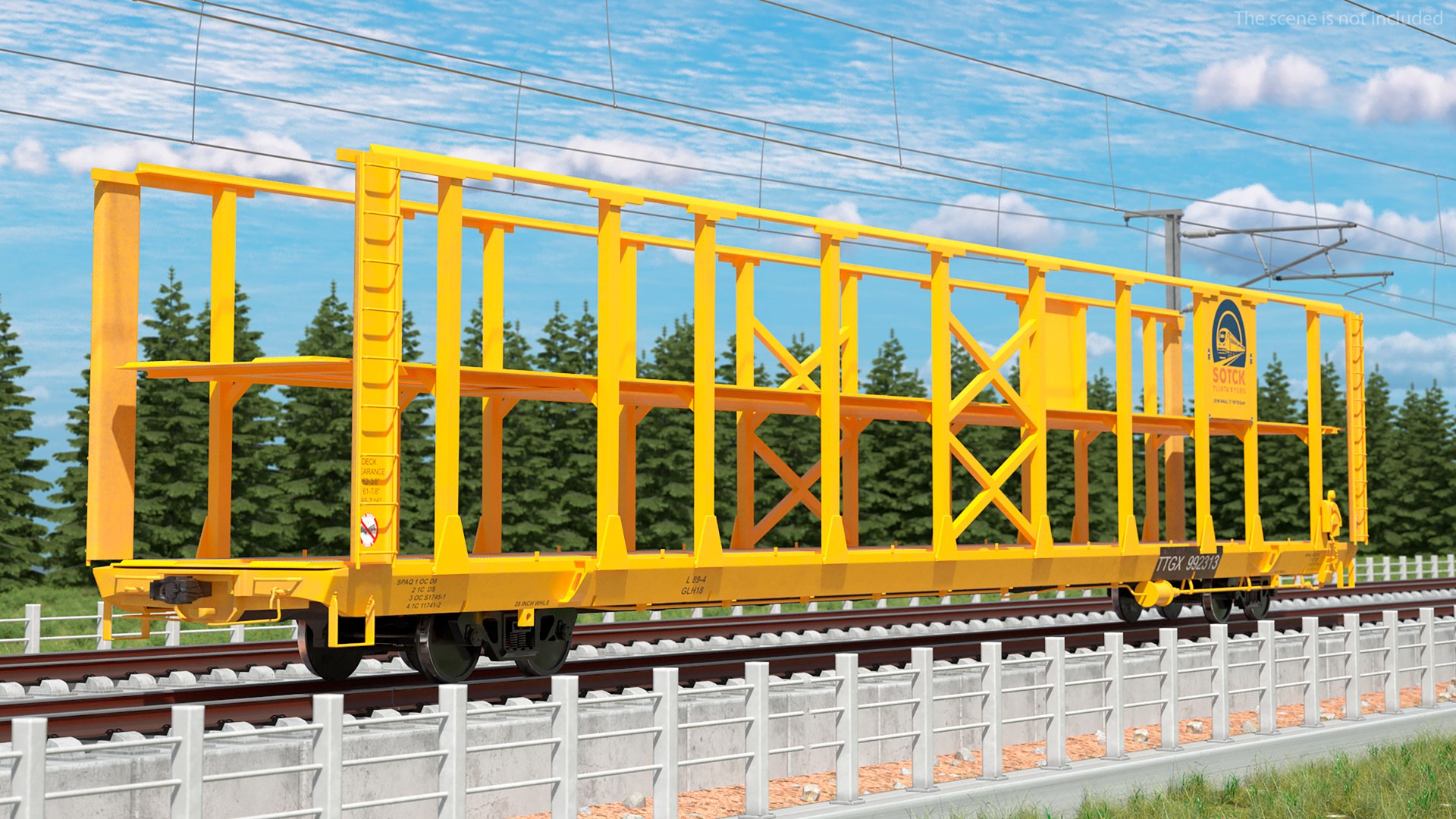 3D Generic Auto Rack Train Car Model - TurboSquid 2304685