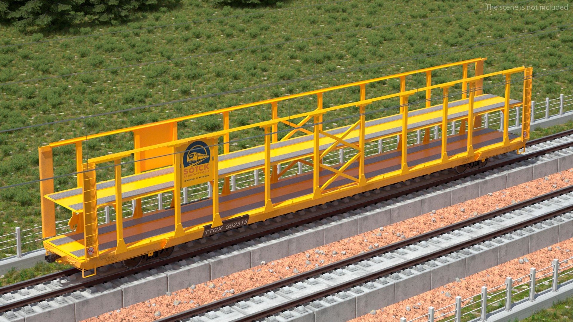 3D Generic Auto Rack Train Car Model - TurboSquid 2304685