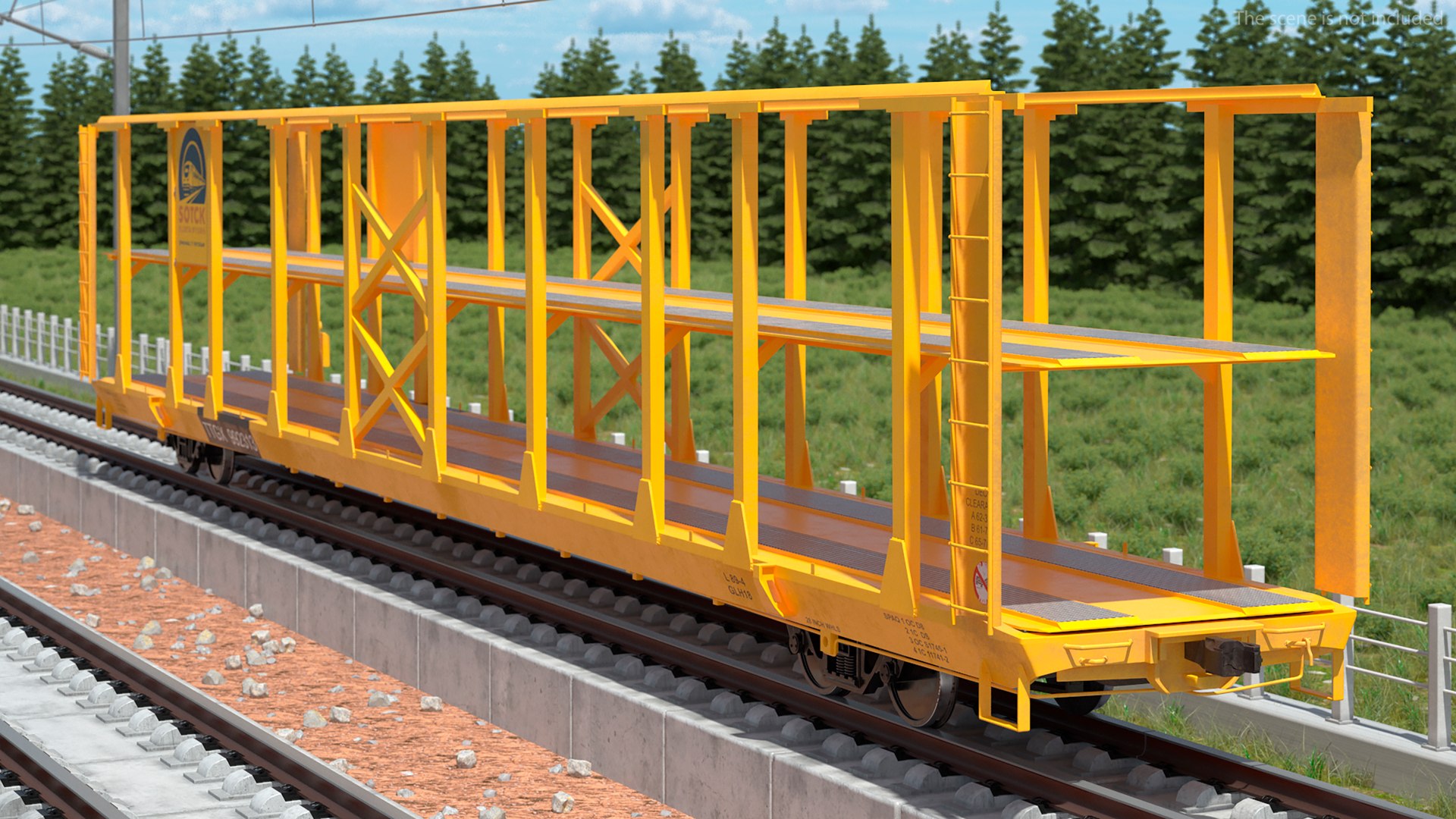 3D Generic Auto Rack Train Car Model - TurboSquid 2304685