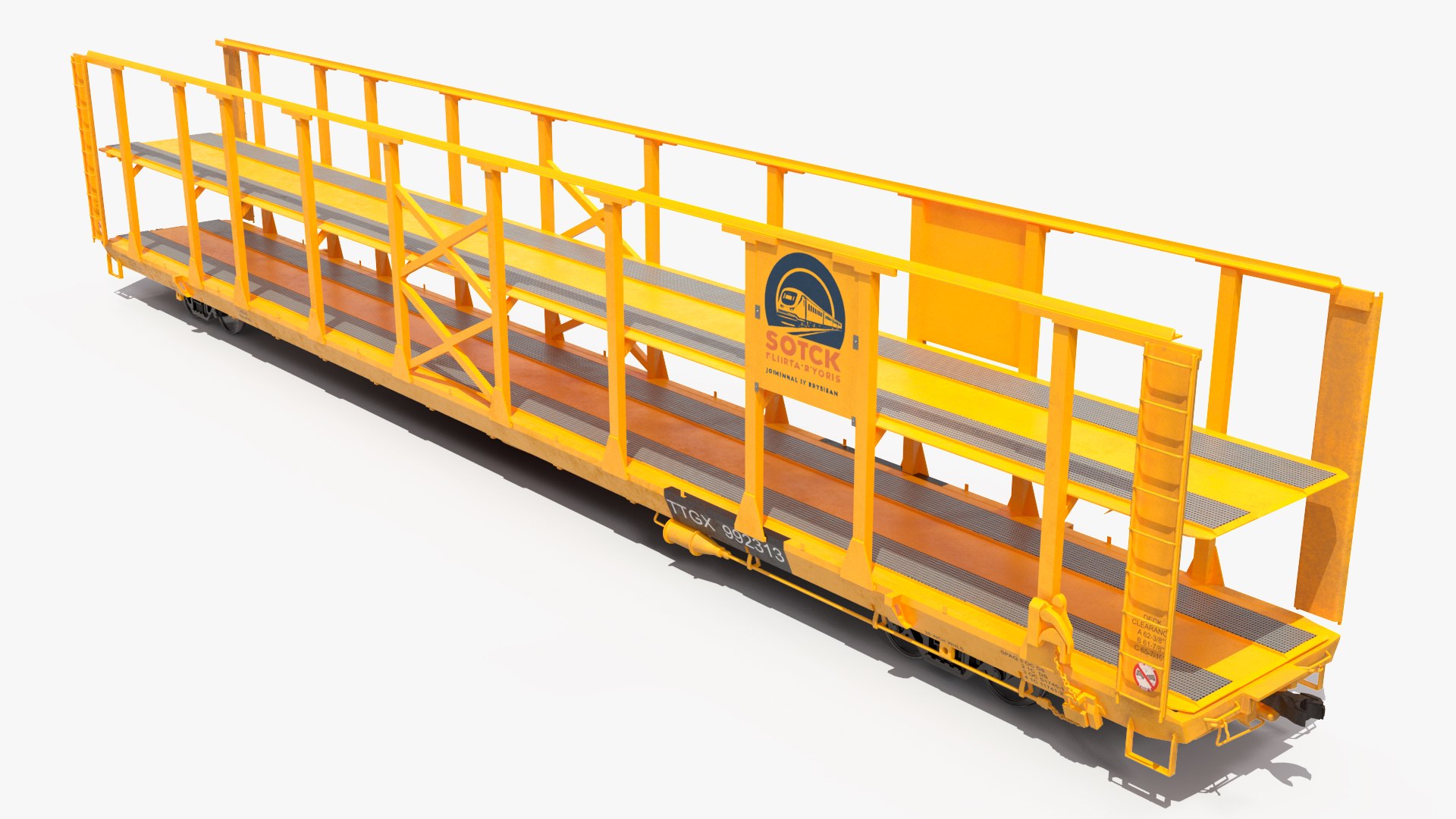3D Generic Auto Rack Train Car Model - TurboSquid 2304685