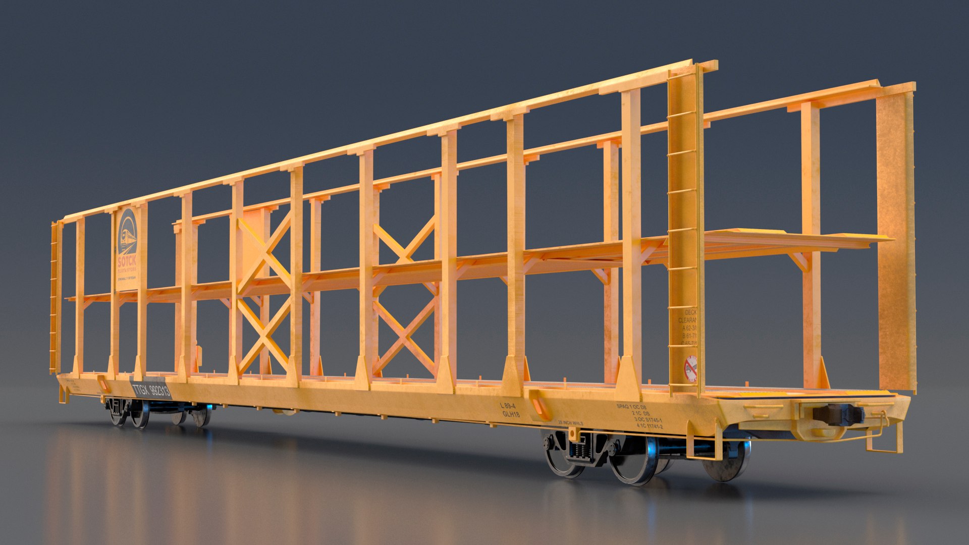 3D Generic Auto Rack Train Car Model - TurboSquid 2304685