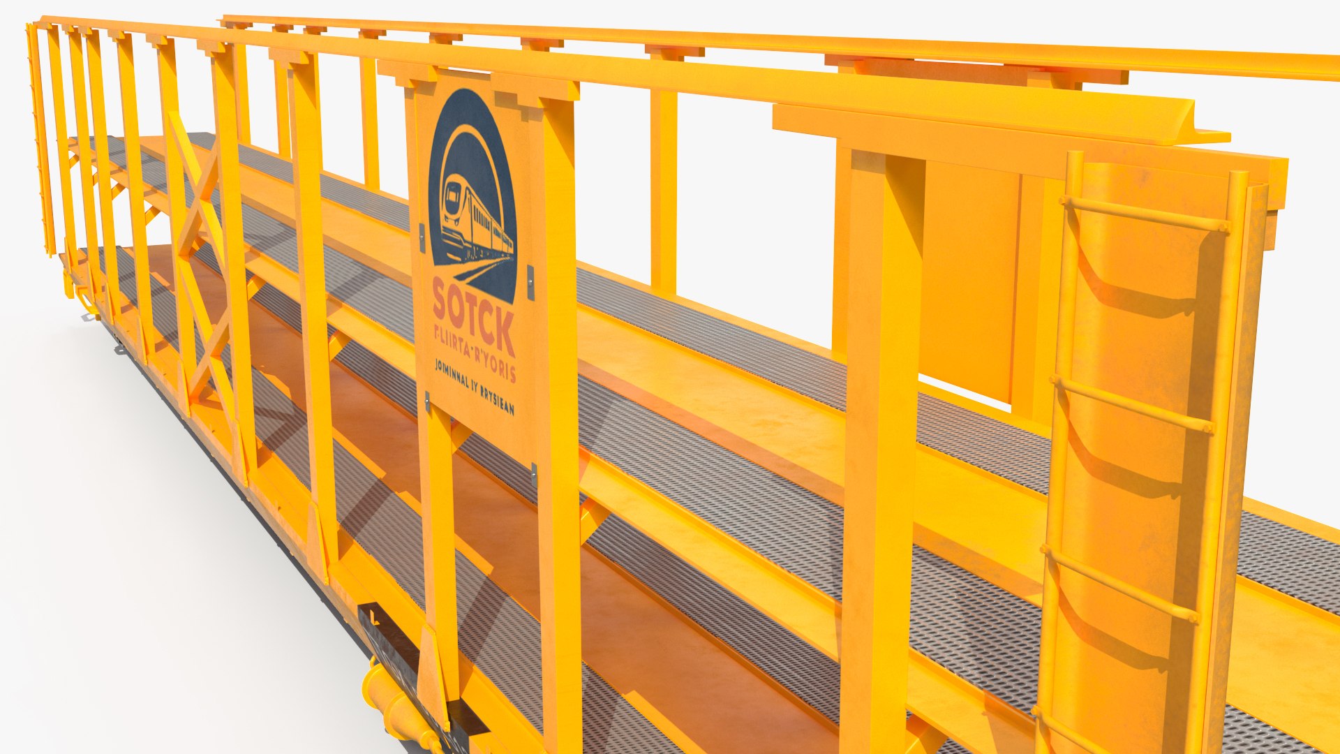 3D Generic Auto Rack Train Car Model - TurboSquid 2304685