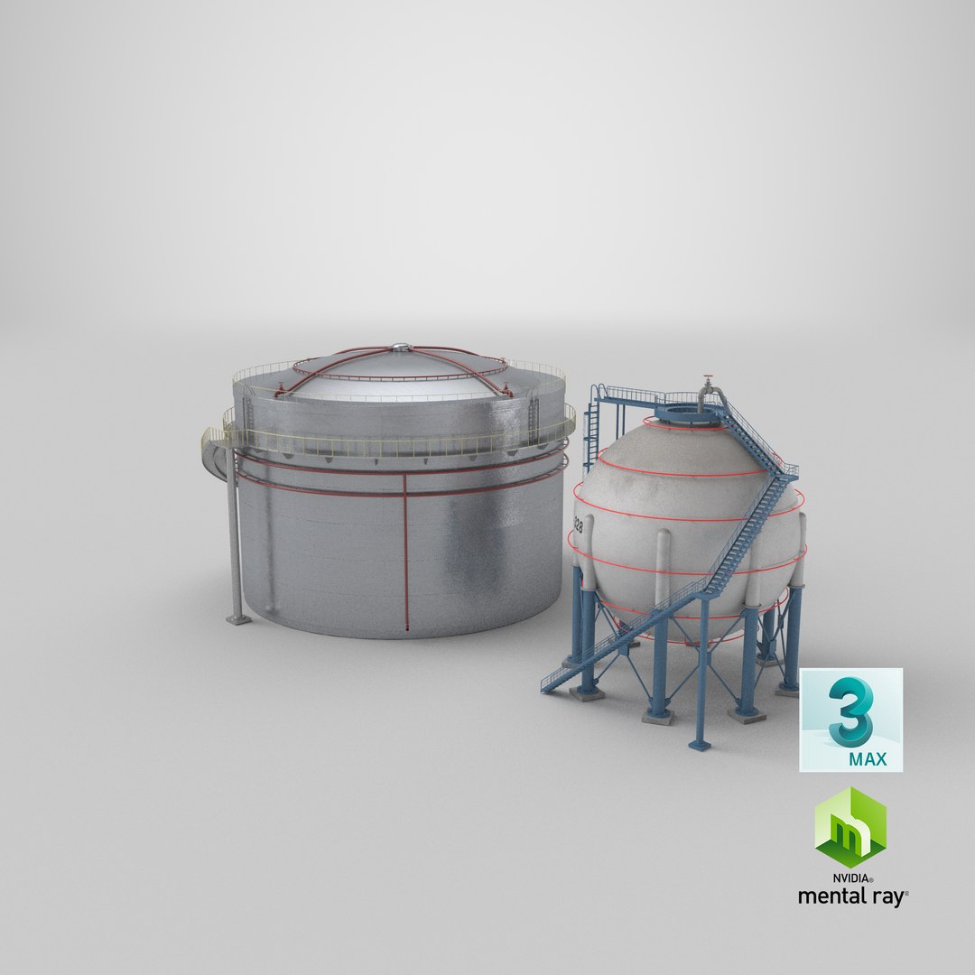 3D Cylindrical Oil Tank 2 - TurboSquid 1750032