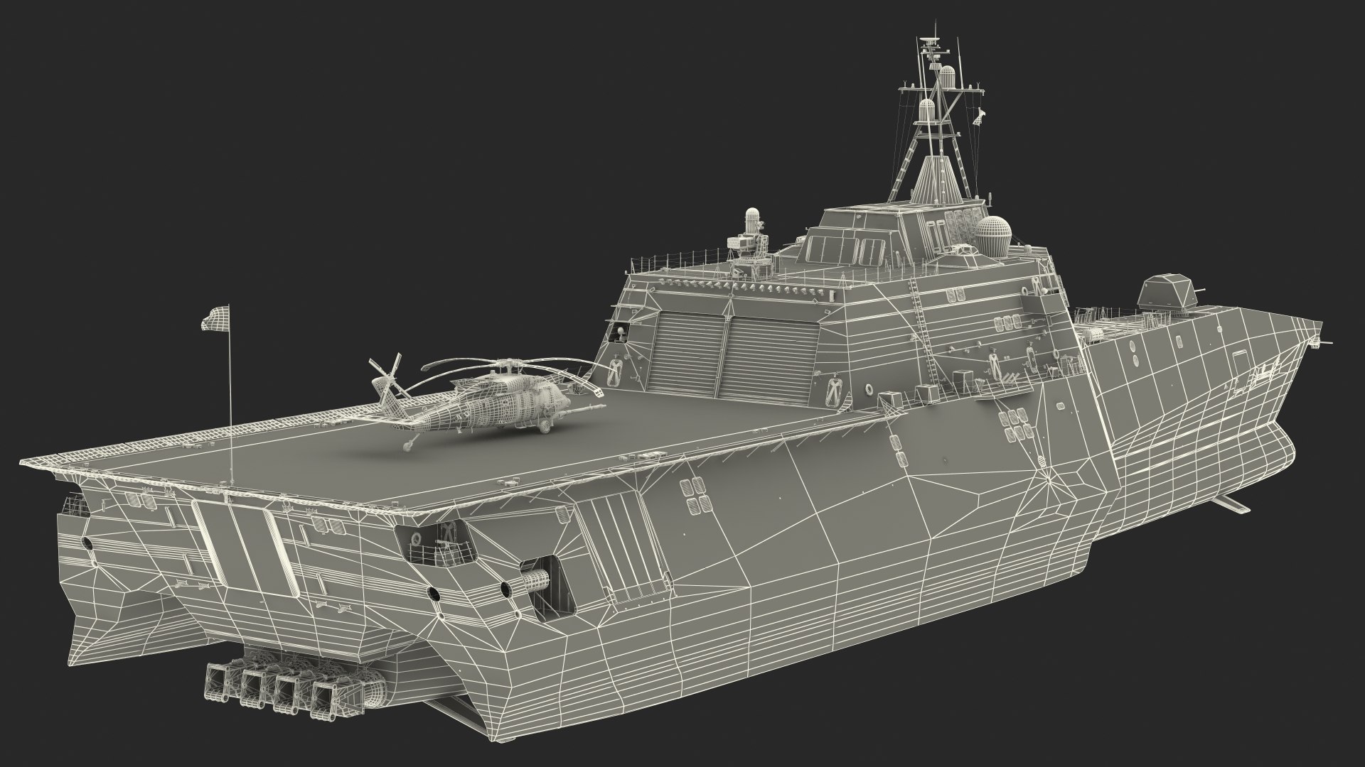 3D USS Independence LCS With Helicopter - TurboSquid 1876001