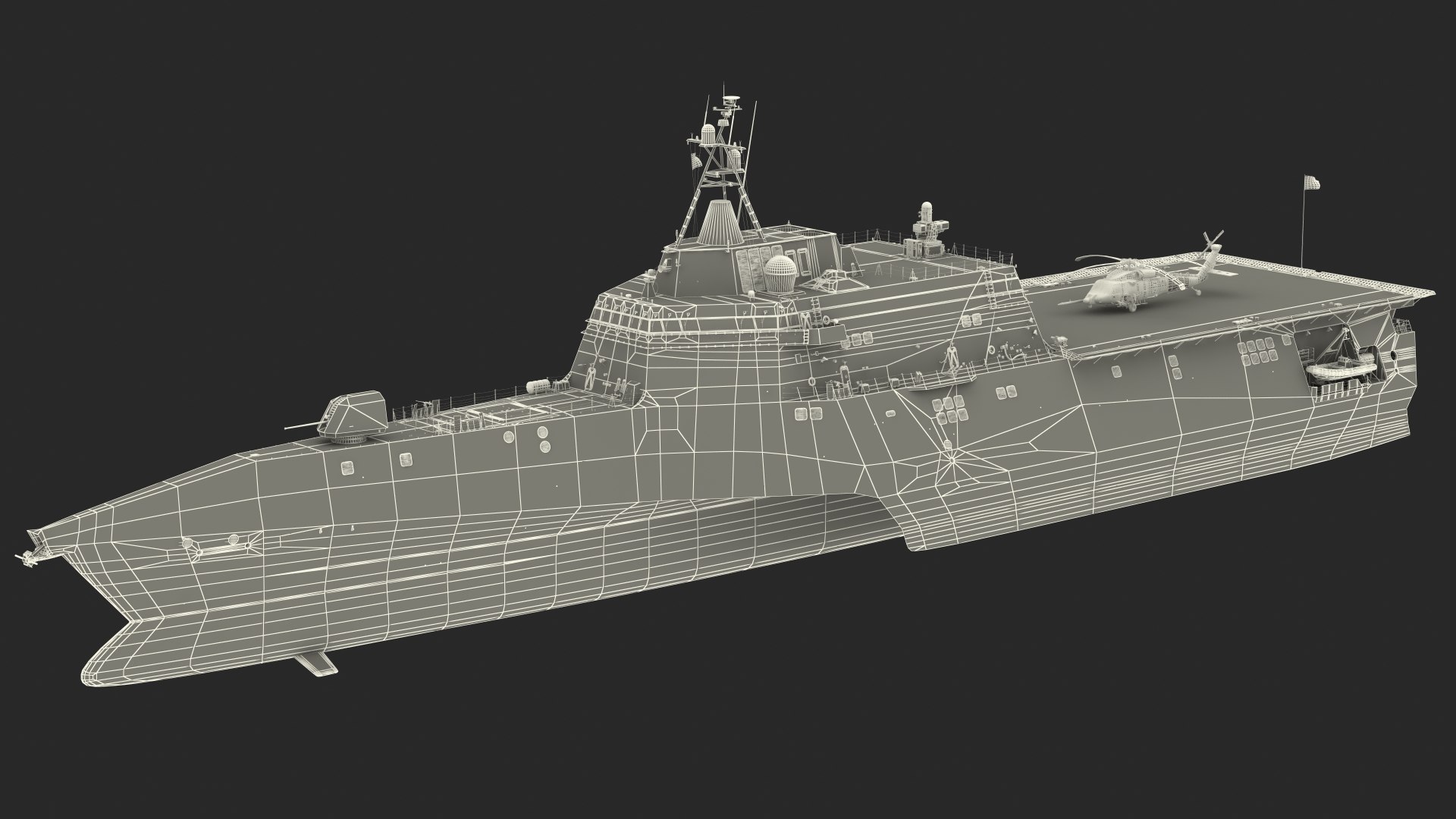 3D USS Independence LCS With Helicopter - TurboSquid 1876001