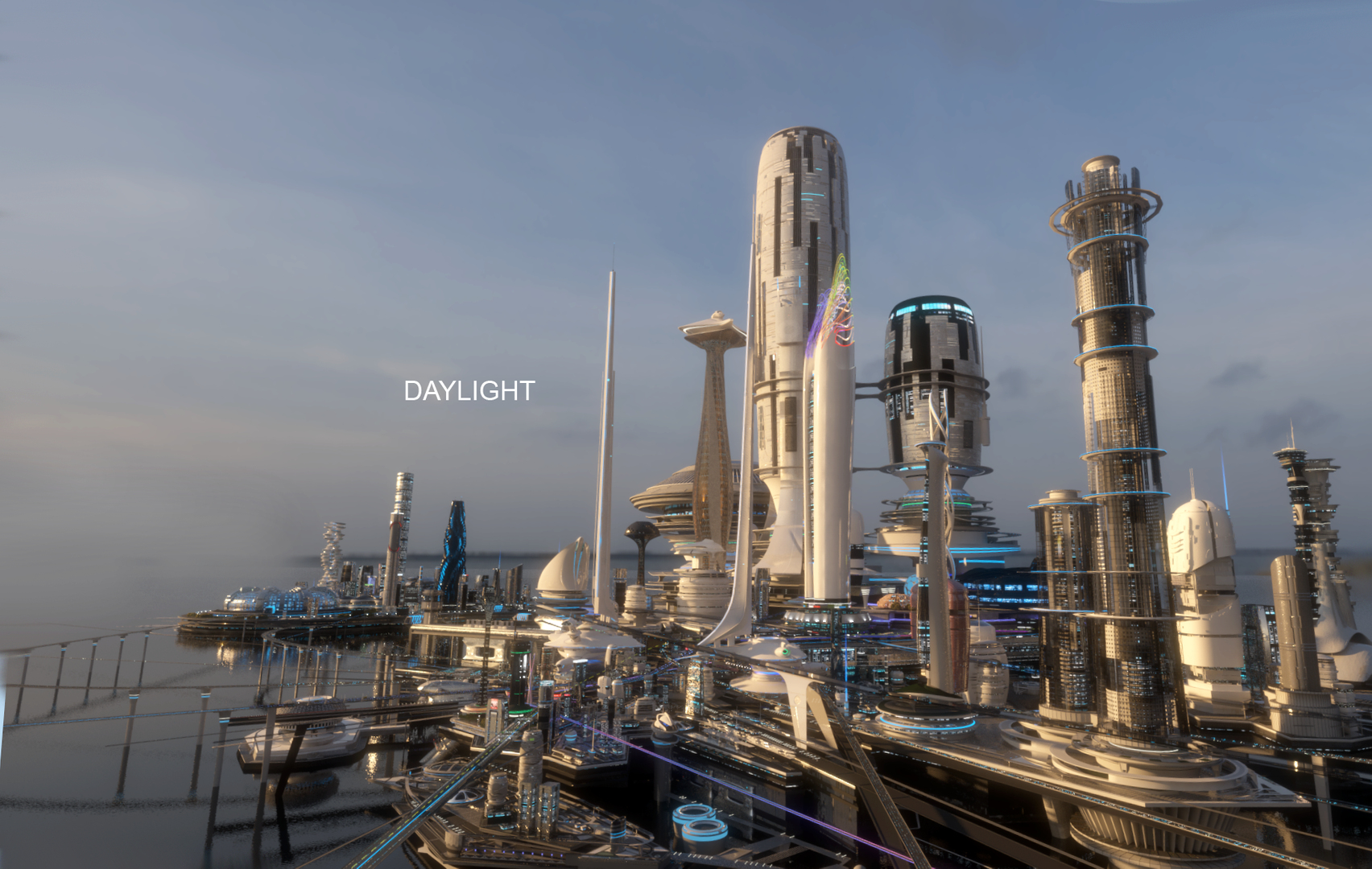 Future city 7 night building 3D model - TurboSquid 1209784
