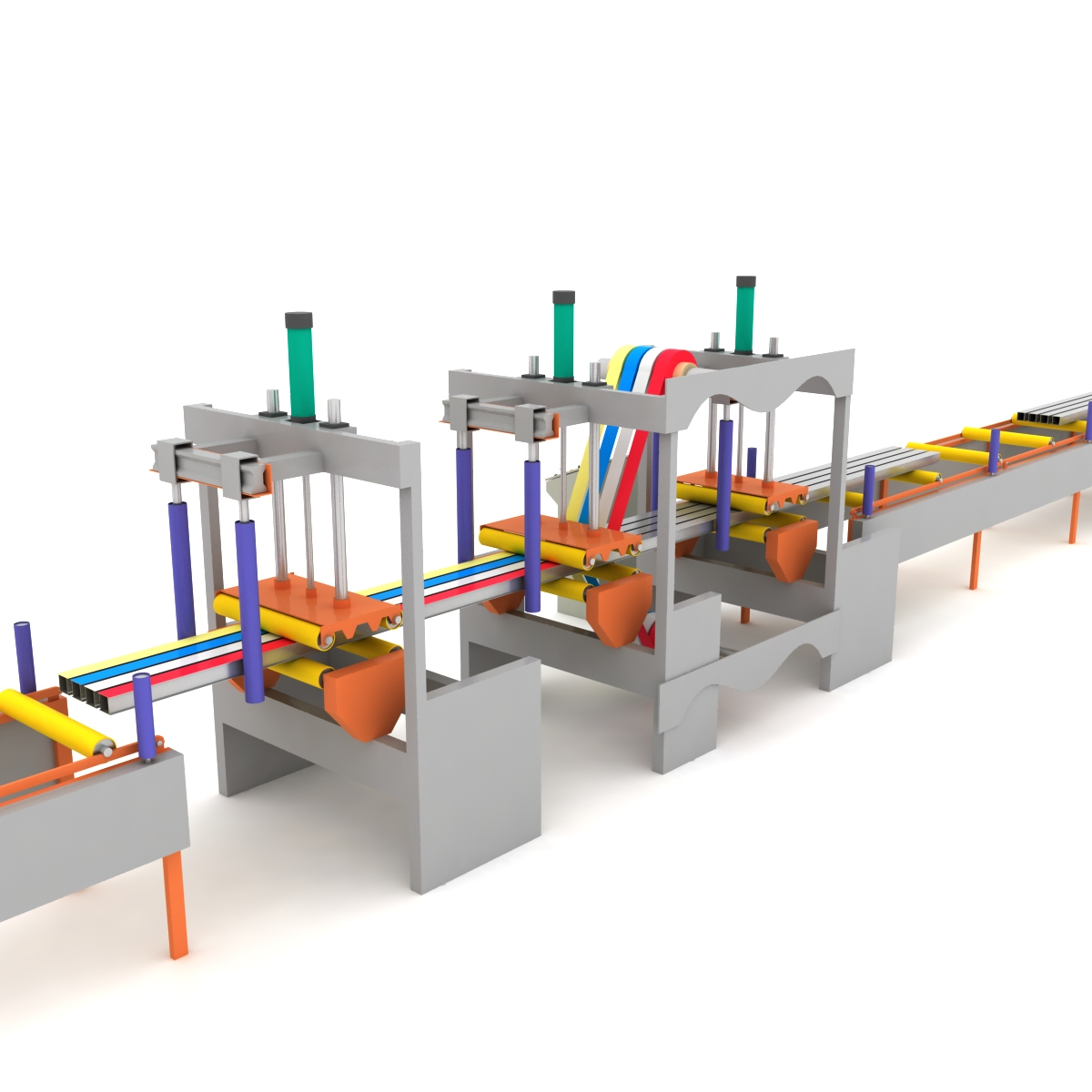 Adhesive tape applicator machine for aluminum profile 3D model ...