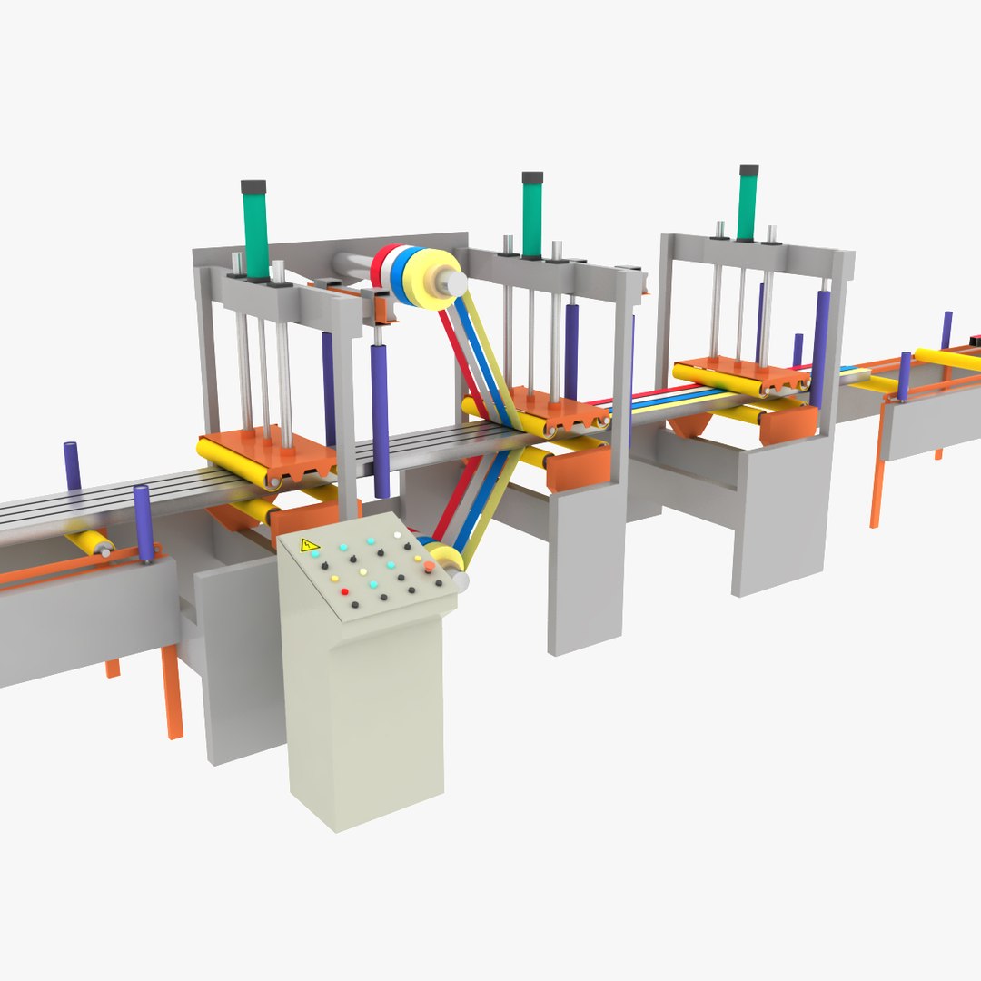 Adhesive Tape Applicator Machine For Aluminum Profile 3D Model ...