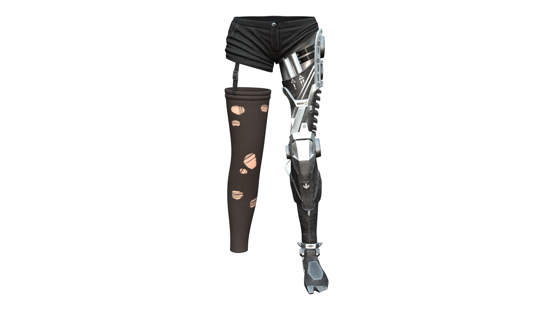 Shorts W Robotic Leg And Stockings 3D Model - TurboSquid 2006355