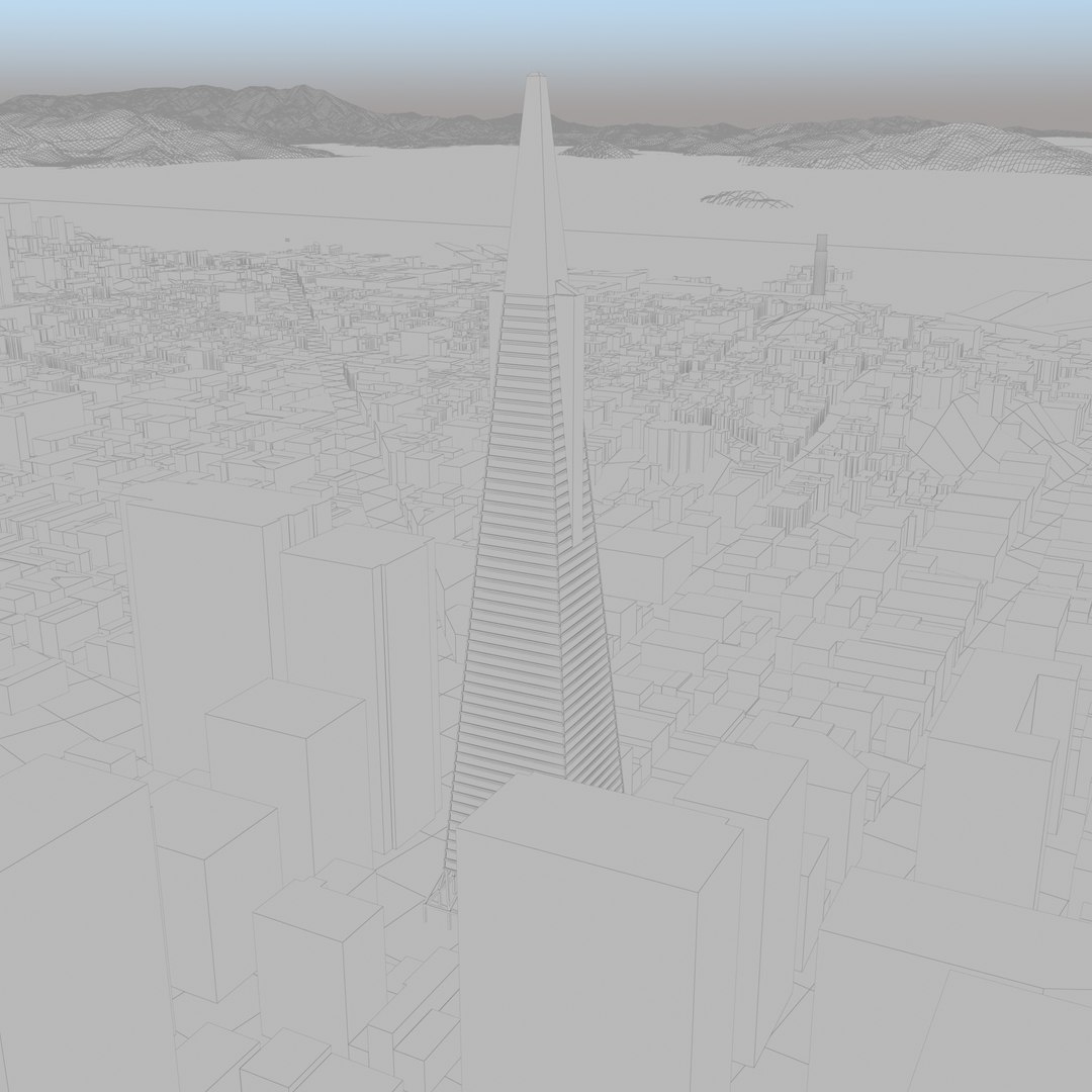 Transamerica Pyramid and environment 3D model - TurboSquid 1797200