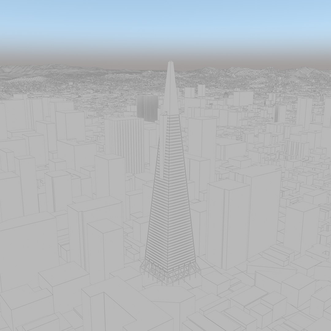 Transamerica Pyramid and environment 3D model - TurboSquid 1797200