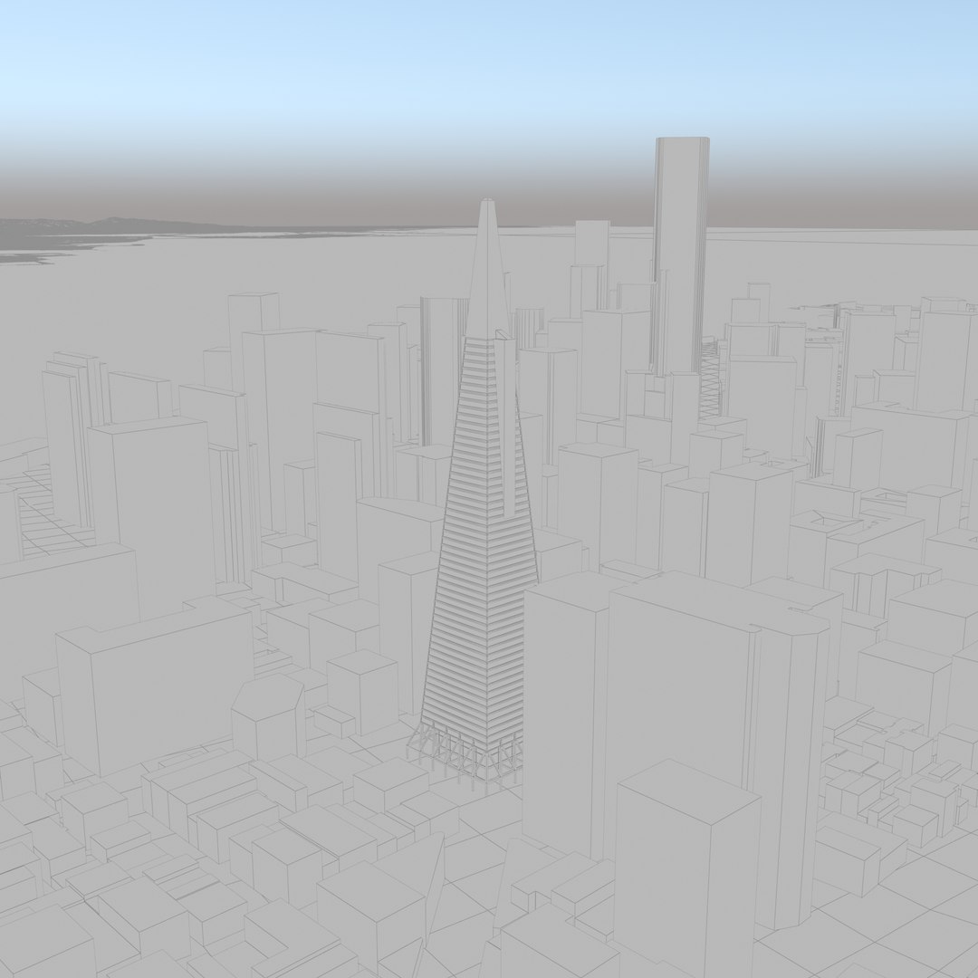 Transamerica Pyramid and environment 3D model - TurboSquid 1797200