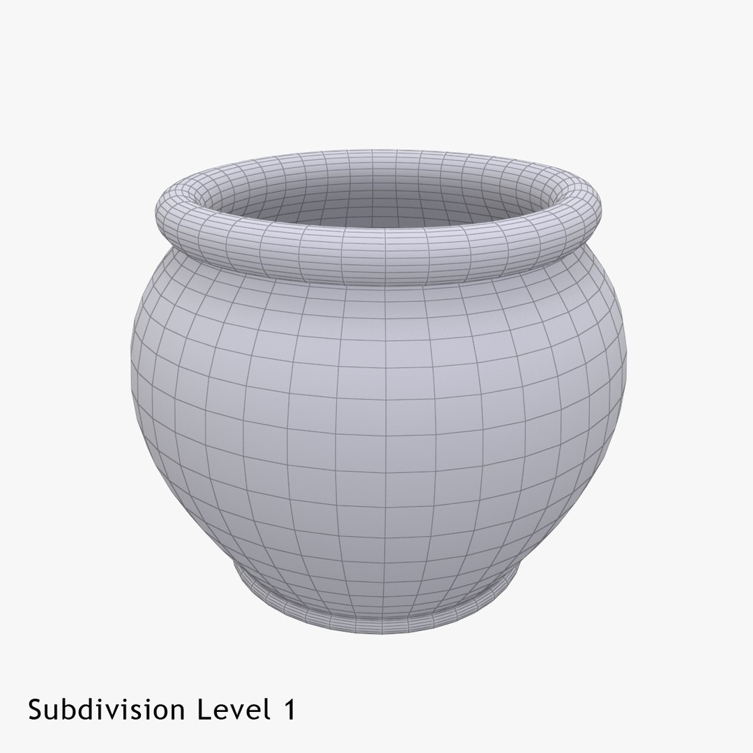 3d Model Of Marble Pot