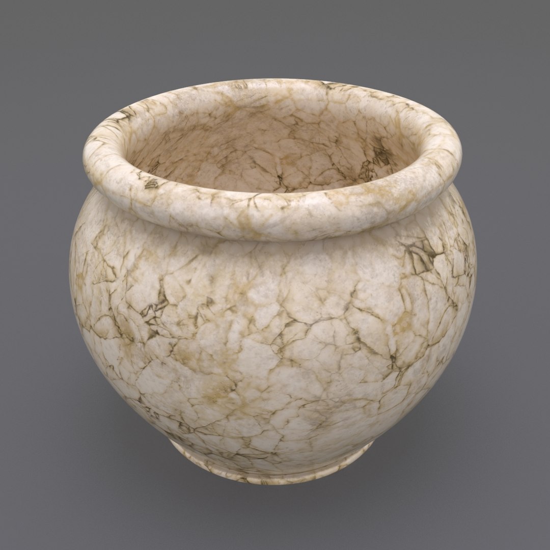 3d Model Of Marble Pot