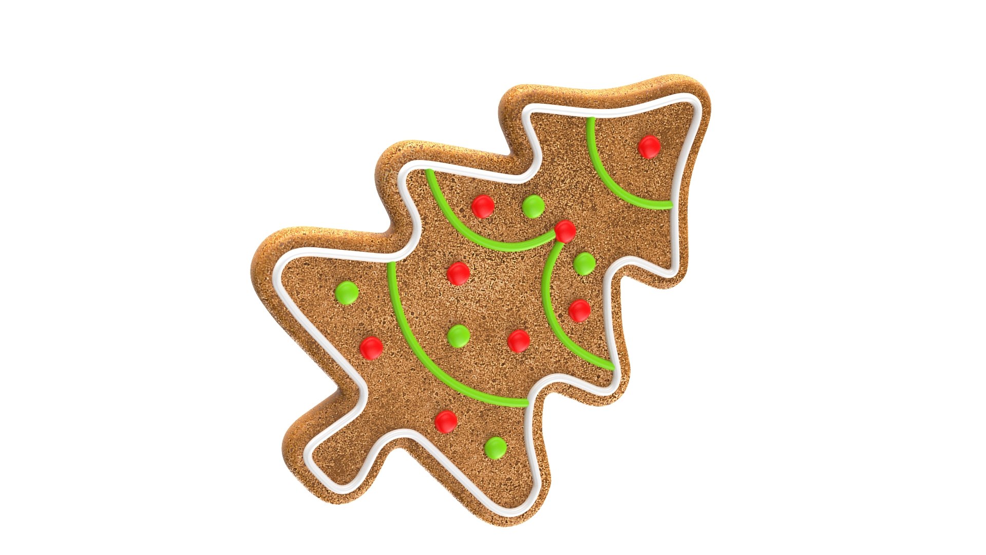 Detailed Gingerbread Tree Cookies Model - TurboSquid 2155358