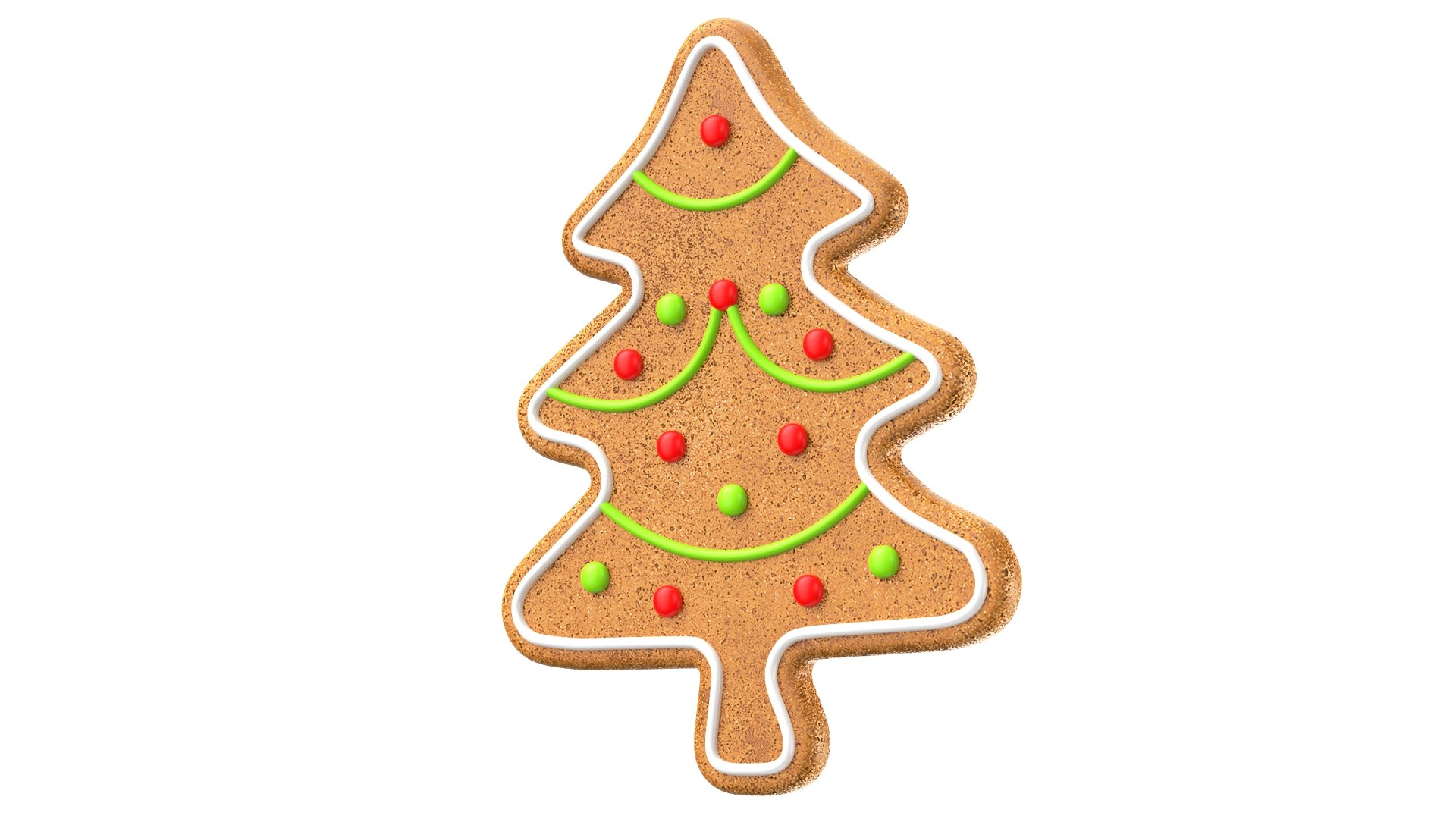 Detailed Gingerbread Tree Cookies Model - TurboSquid 2155358