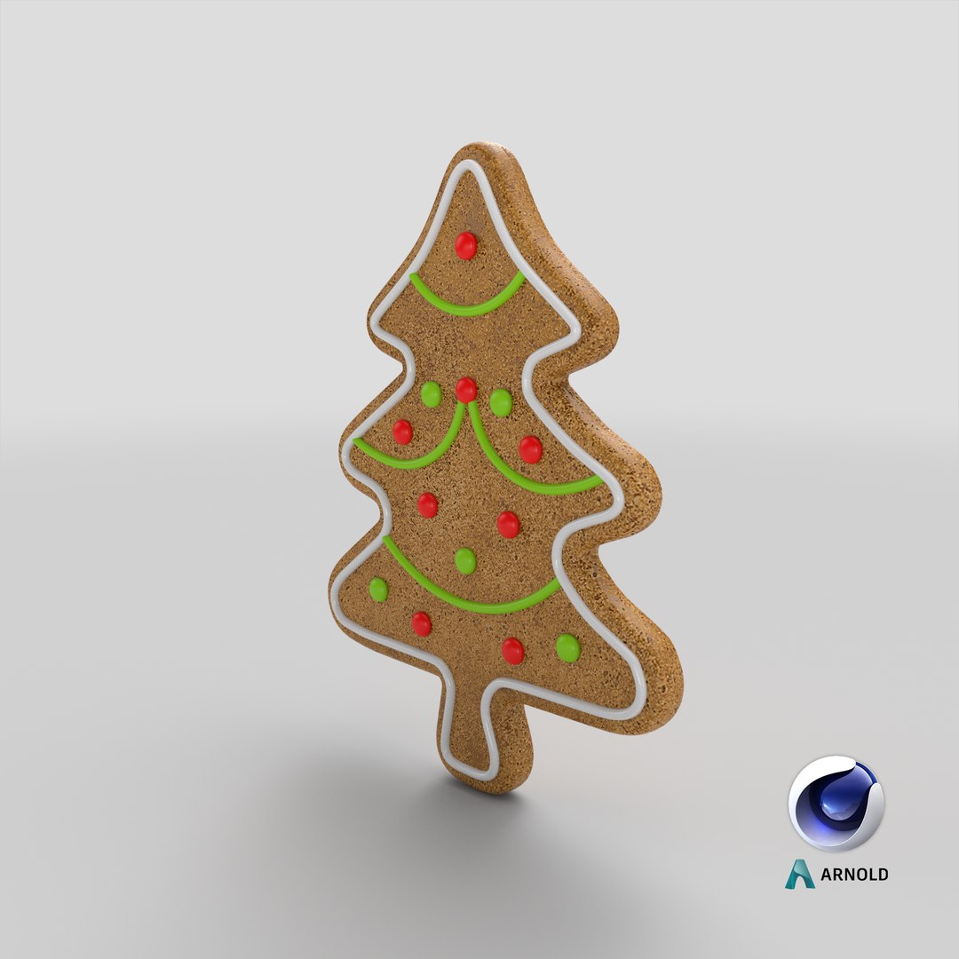 Detailed Gingerbread Tree Cookies Model - TurboSquid 2155358
