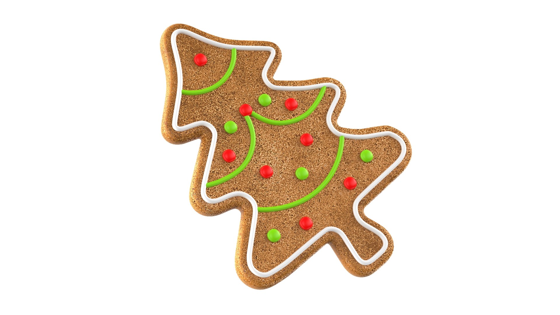 Detailed Gingerbread Tree Cookies Model - TurboSquid 2155358