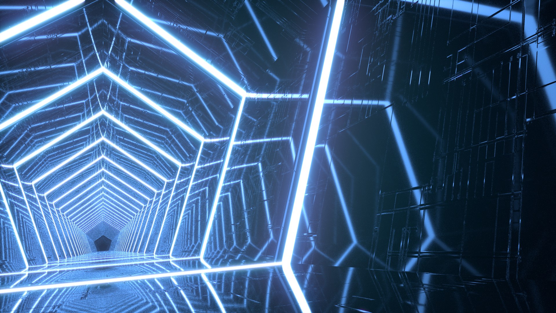 3D Sci Fi Neon Tunnel Environment - TurboSquid 2086820