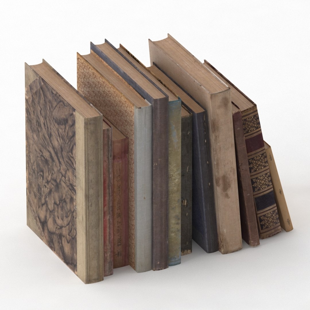 3d Old Books Model