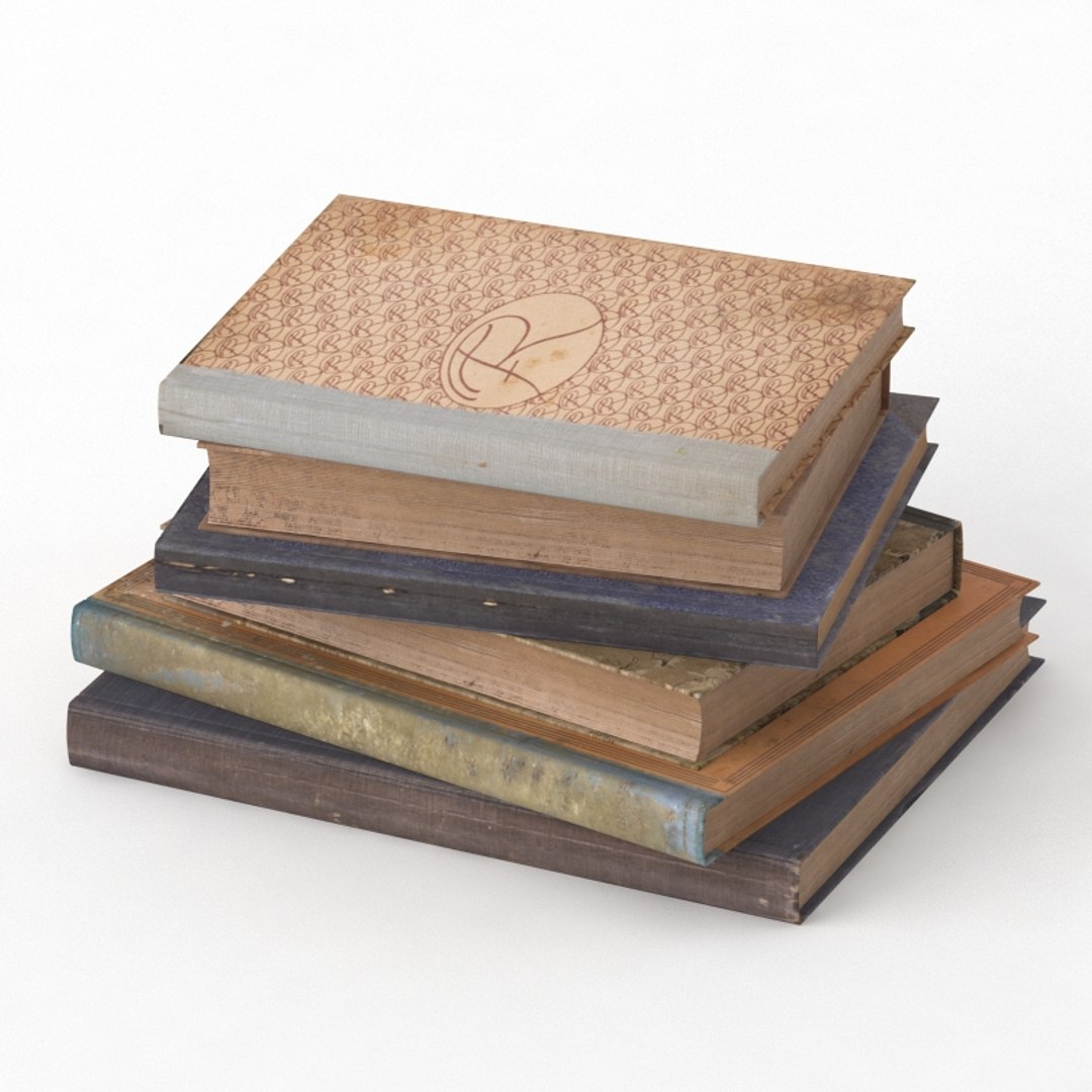 3d Old Books Model