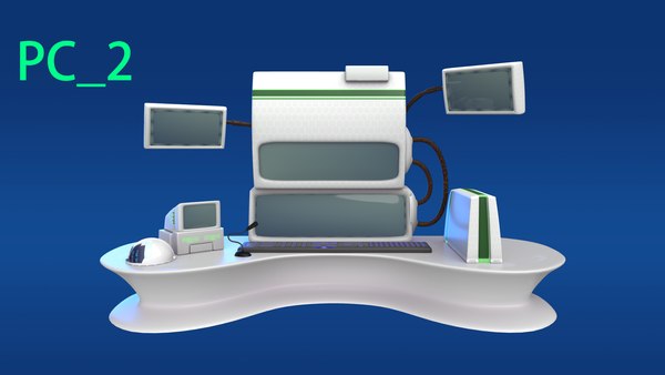 Computer cartoon computer science computer future computer 3D model ...