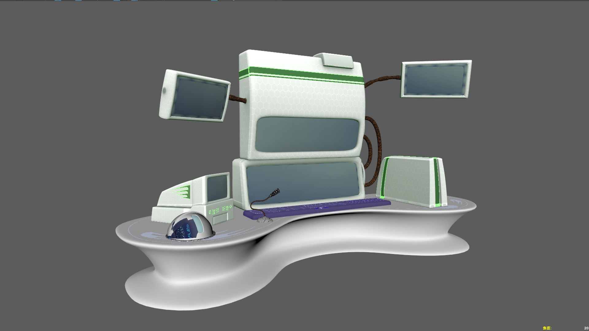 Computer cartoon computer science computer future computer 3D model ...