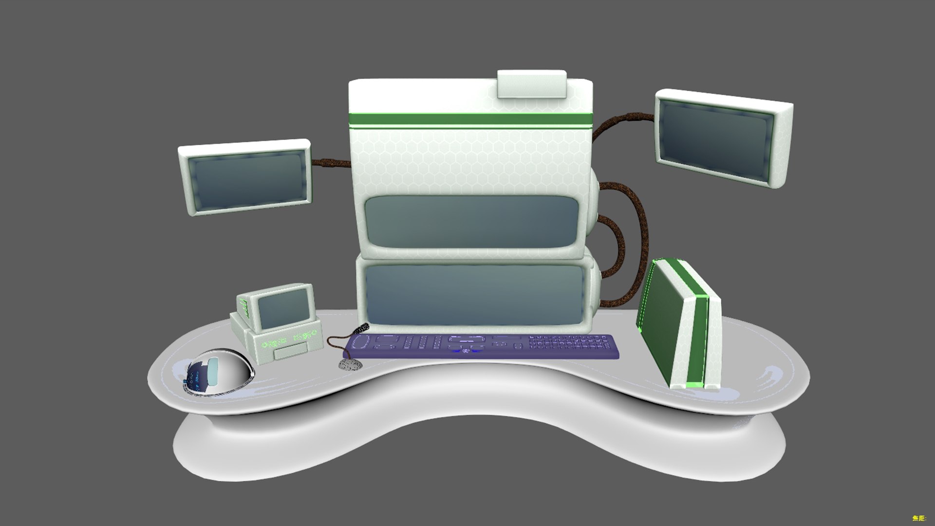 Computer cartoon computer science computer future computer 3D model ...