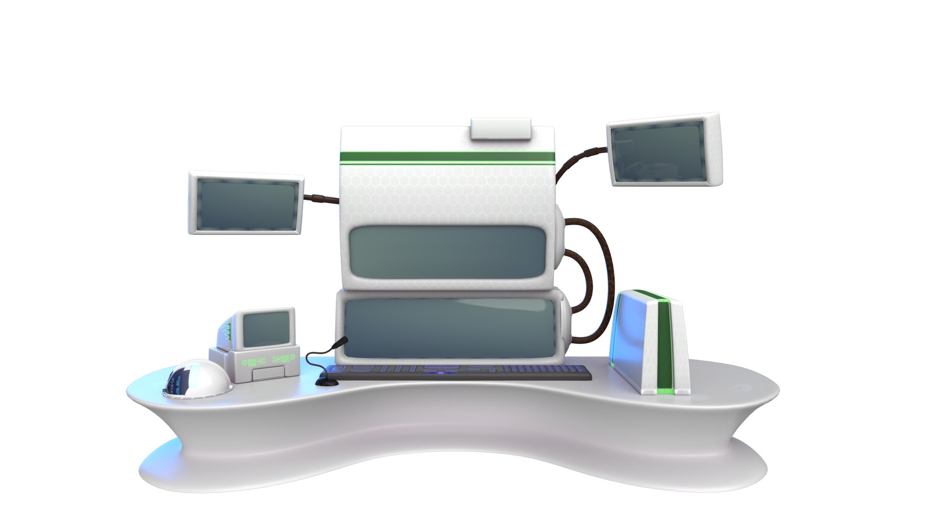 Computer cartoon computer science computer future computer 3D model ...