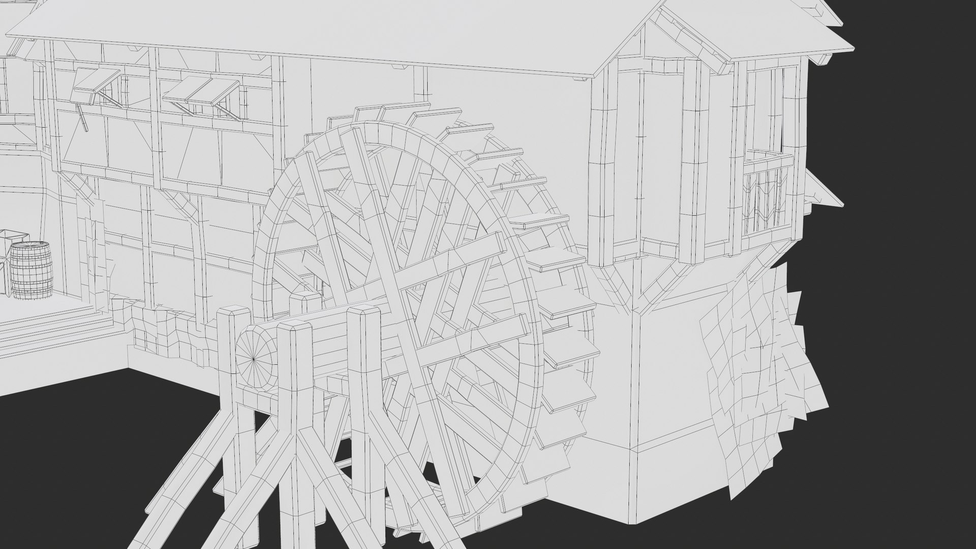 3D Old Medieval Watermill PBR model - TurboSquid 2032199