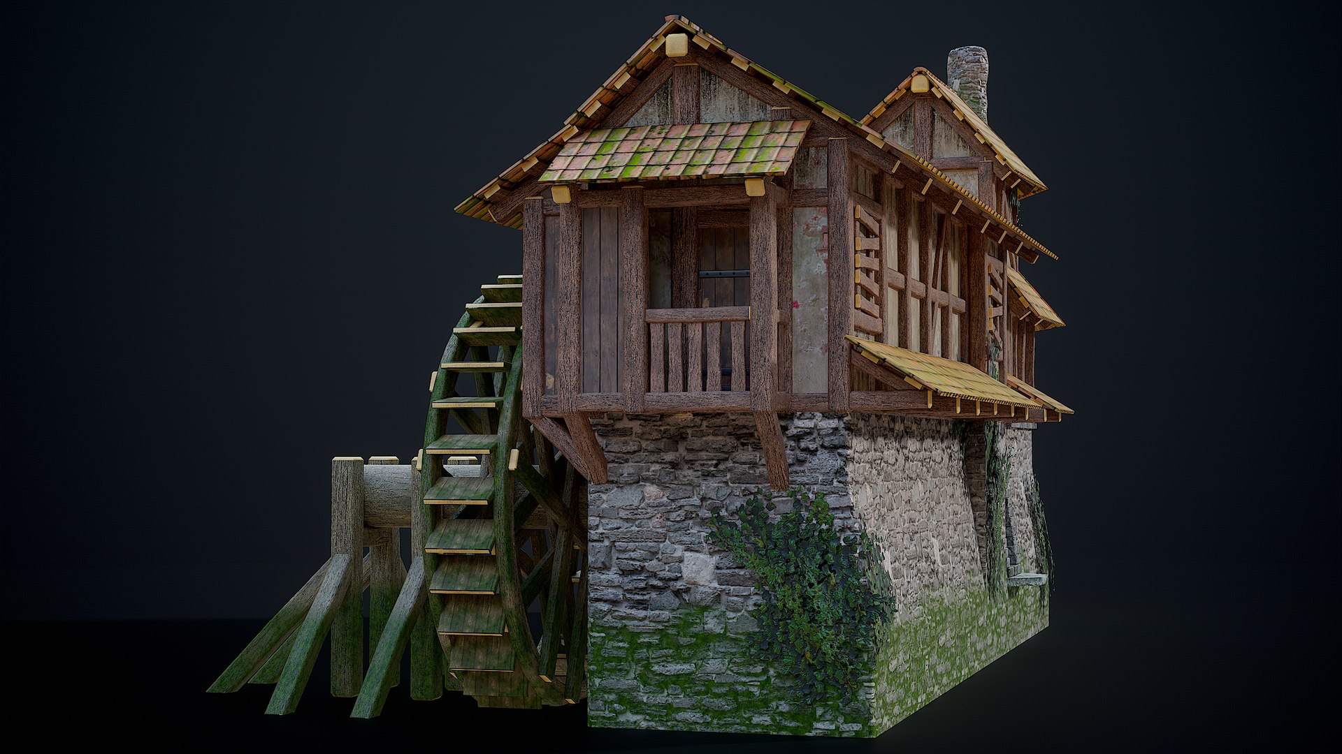 3D Old Medieval Watermill PBR Model - TurboSquid 2032199