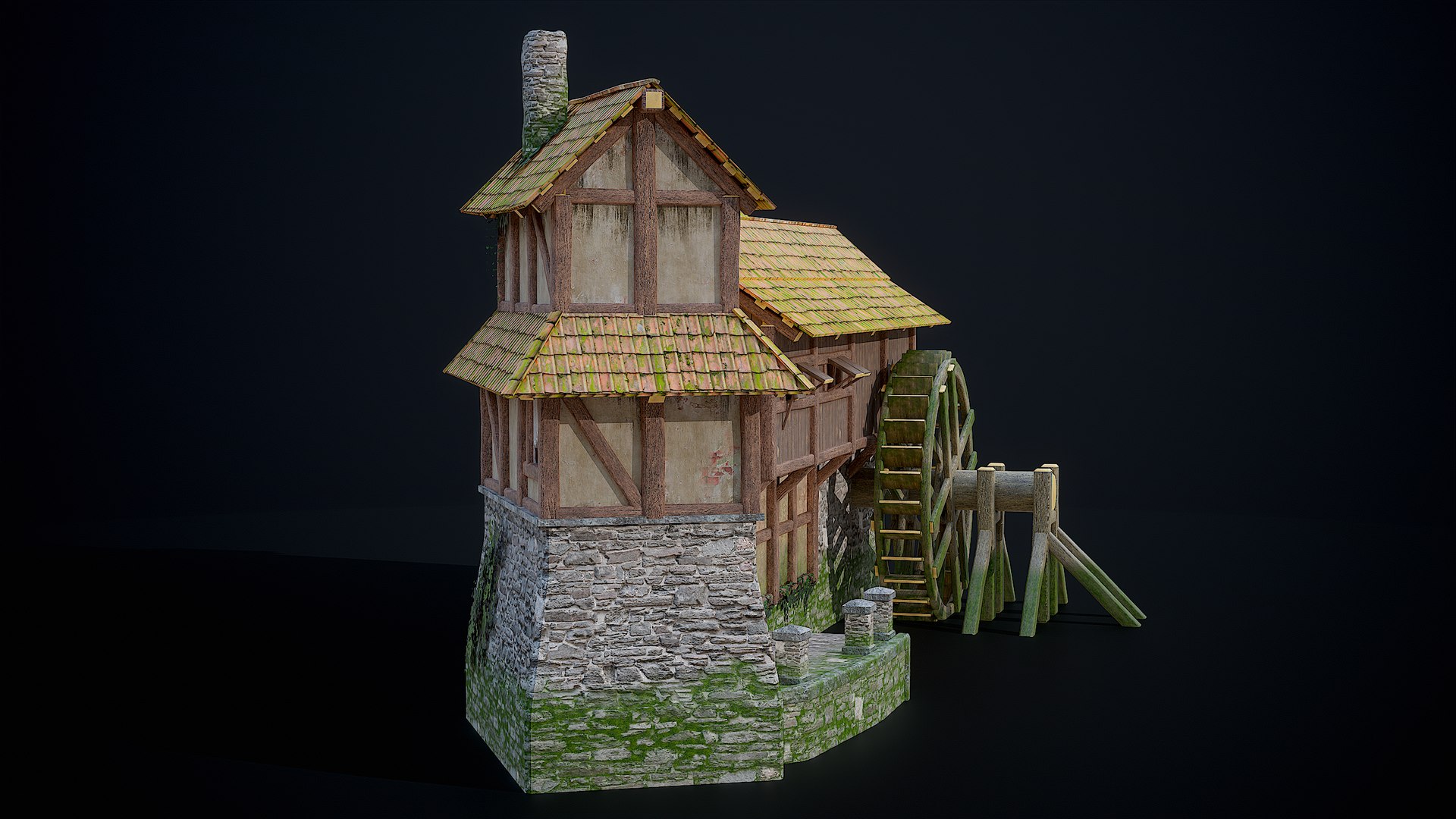 3D Old Medieval Watermill PBR Model - TurboSquid 2032199