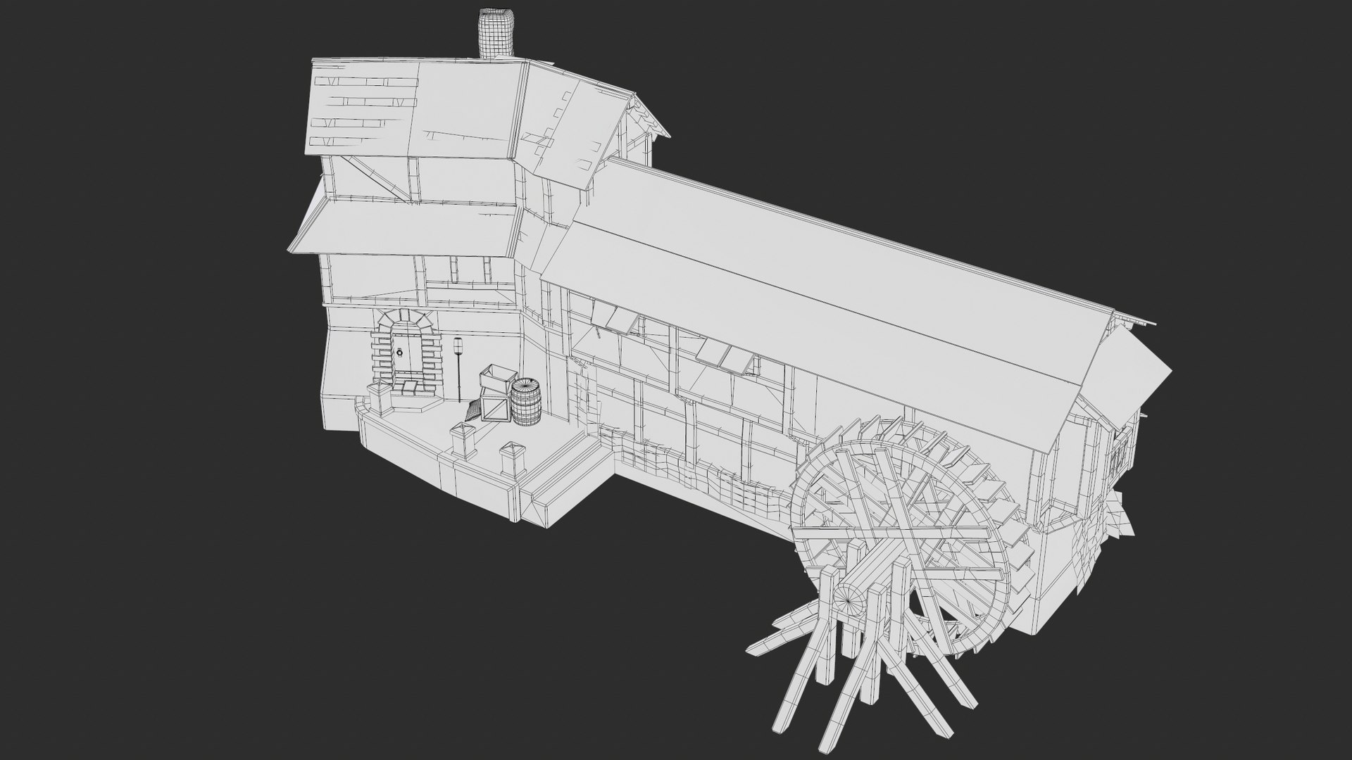 3D Old Medieval Watermill PBR model - TurboSquid 2032199