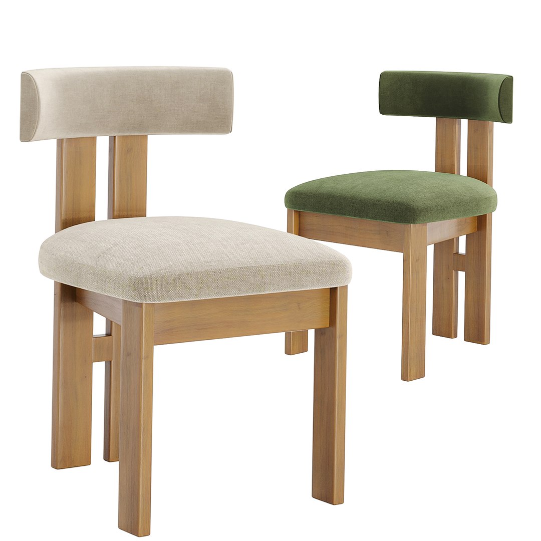 Ceremonie Green Mohair Dining Chair By Athena Calderone 3D Model ...
