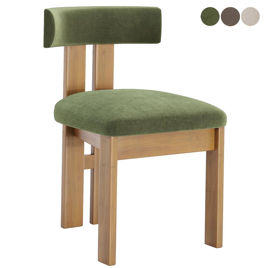 Ceremonie Green Mohair Dining Chair By Athena Calderone 3D Model ...
