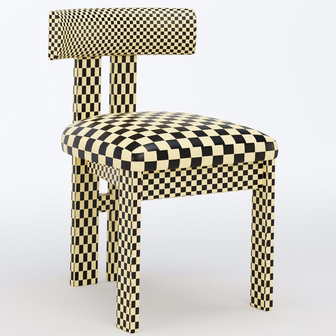 Ceremonie Green Mohair Dining Chair By Athena Calderone 3D Model ...