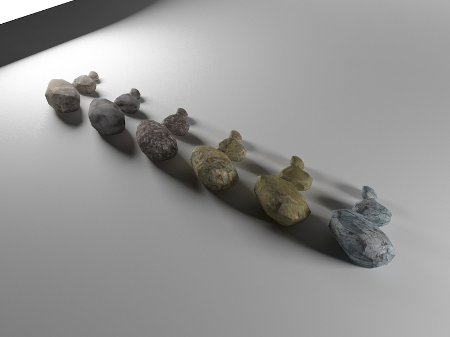 3d set stones model