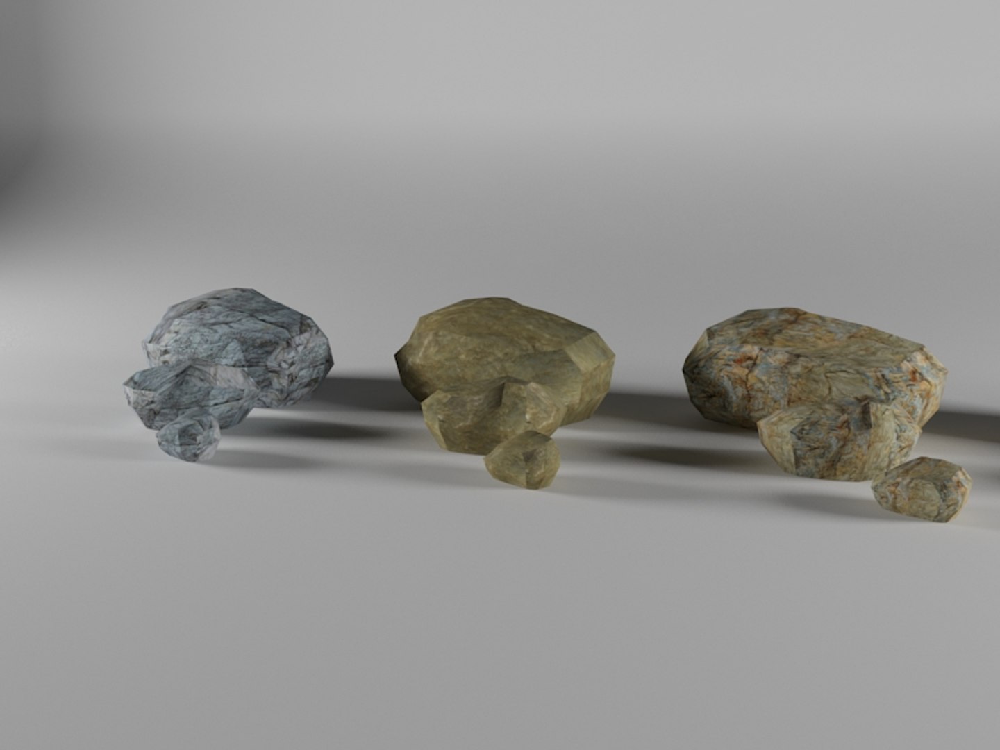3d set stones model