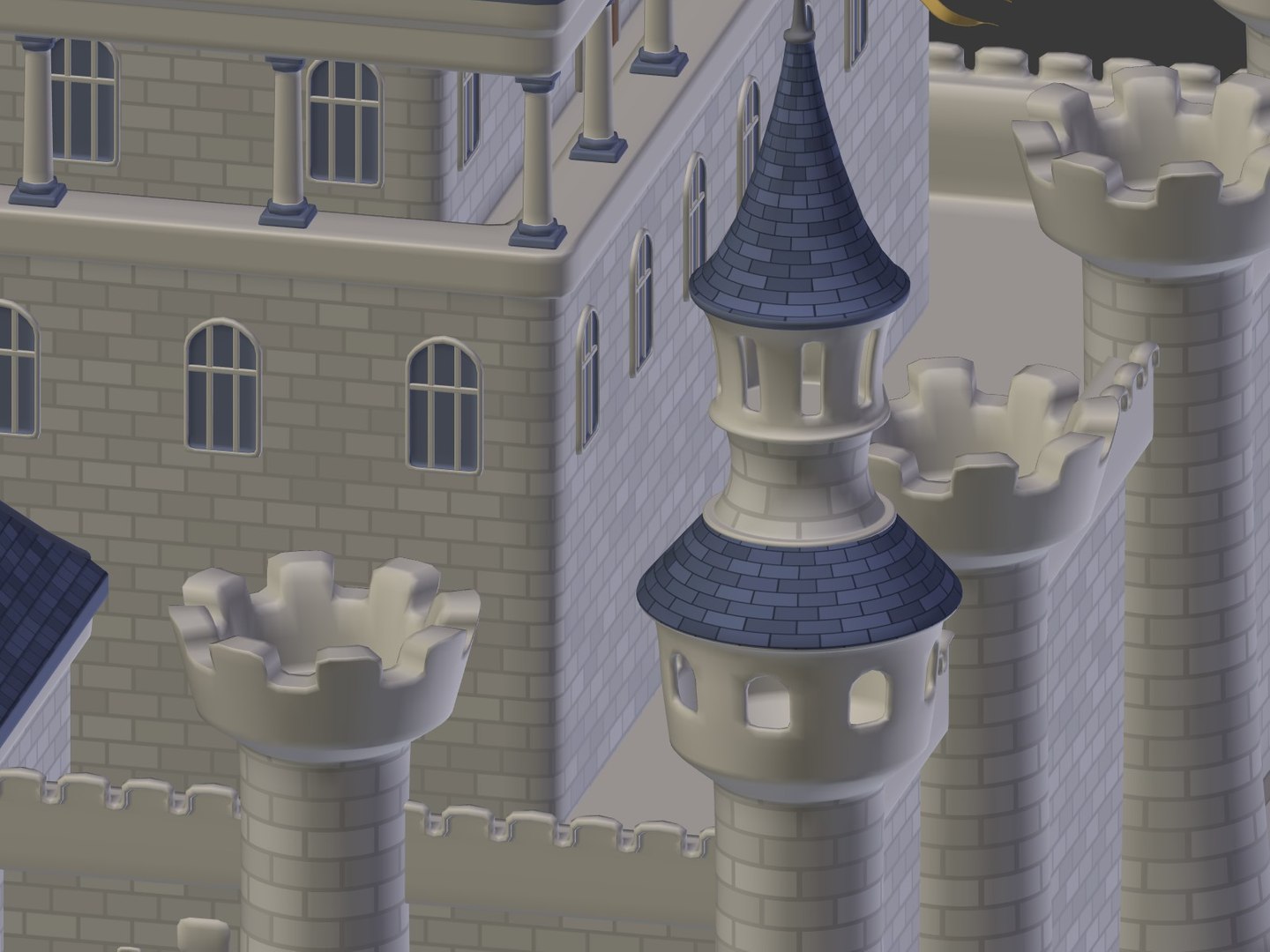 Cartoon Castle 3d Obj