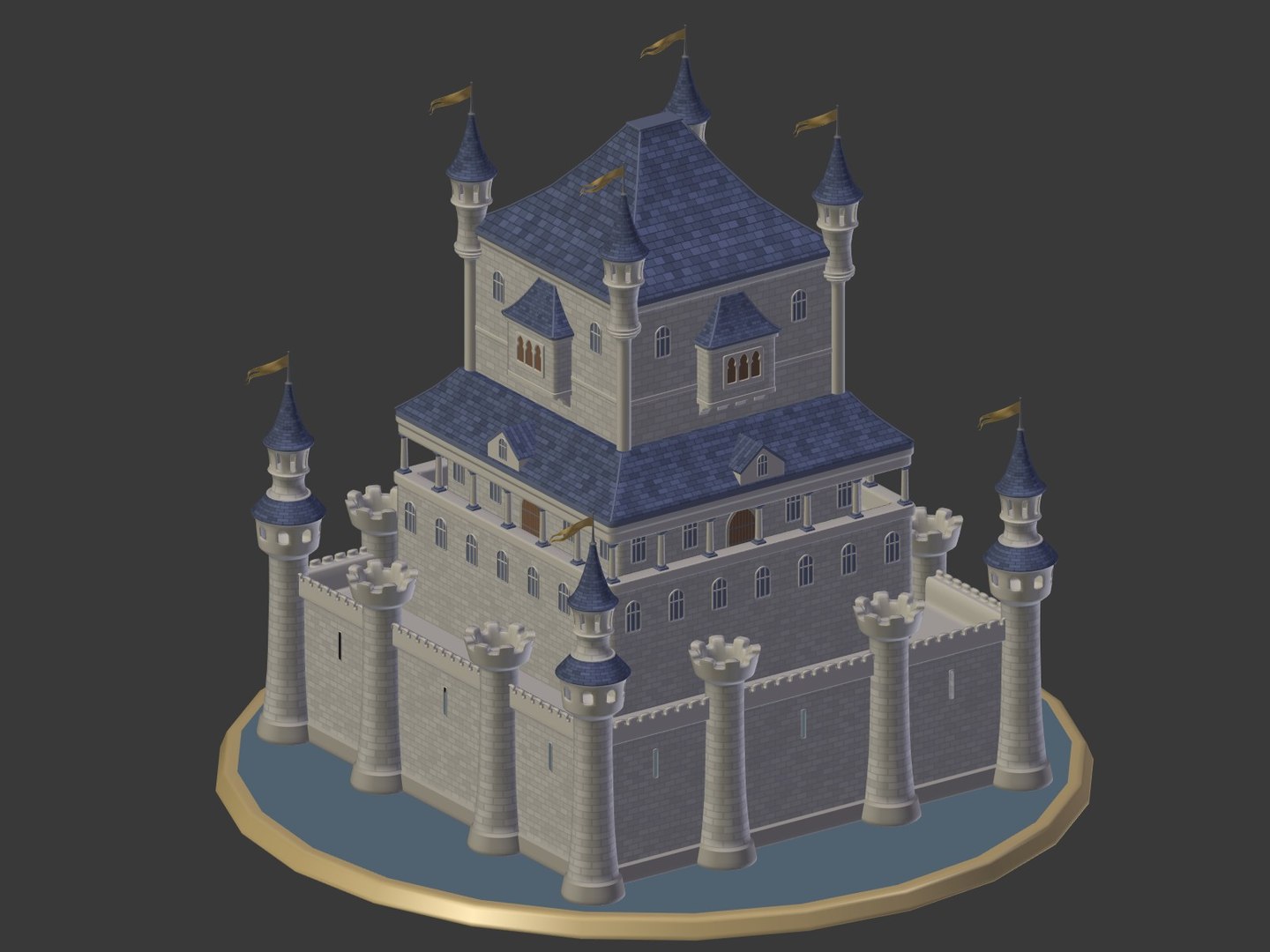Cartoon Castle 3d Obj