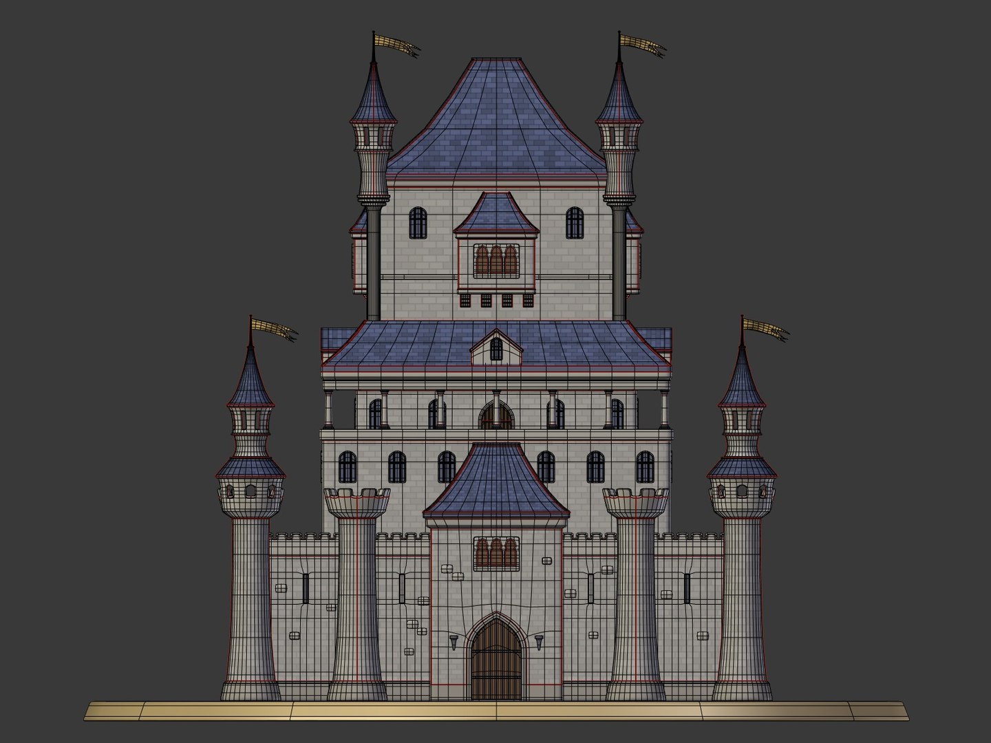 Cartoon Castle 3d Obj