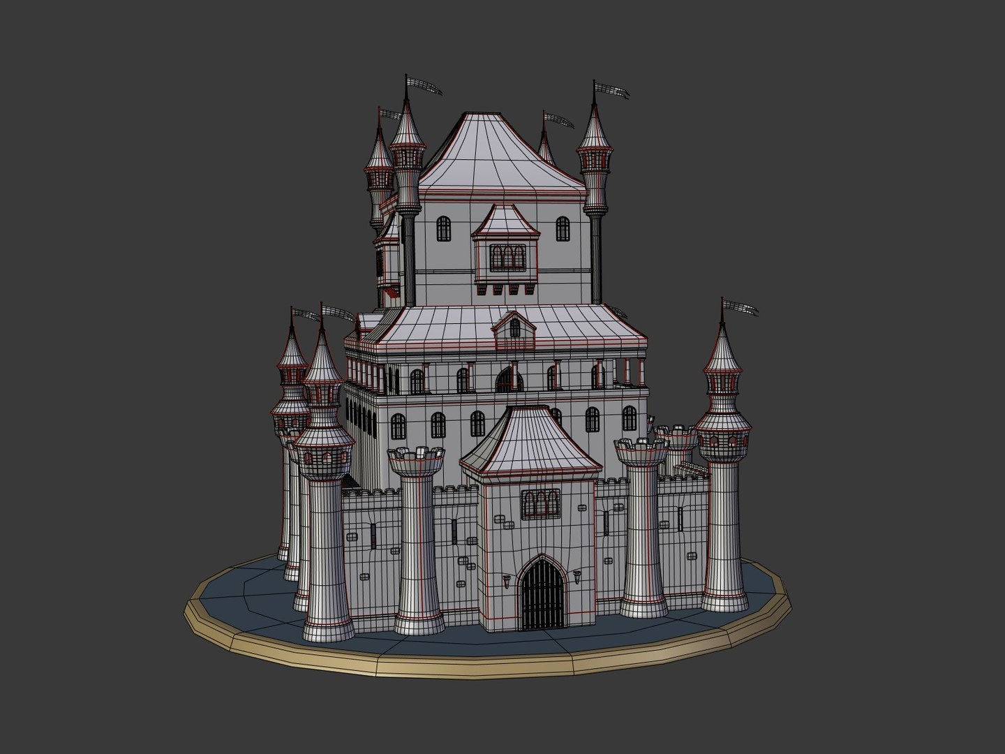 Cartoon Castle 3d Obj