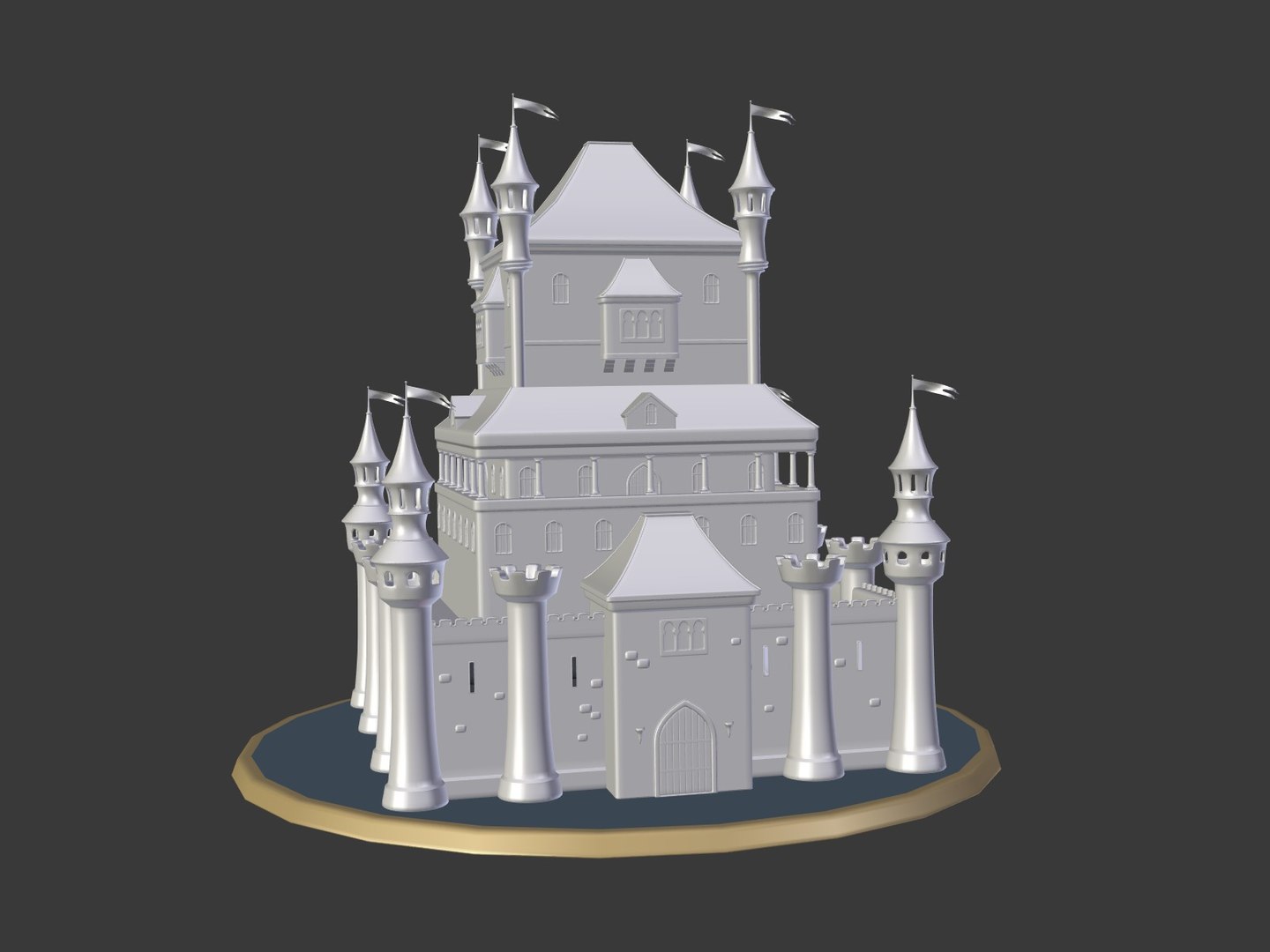 Cartoon Castle 3d Obj