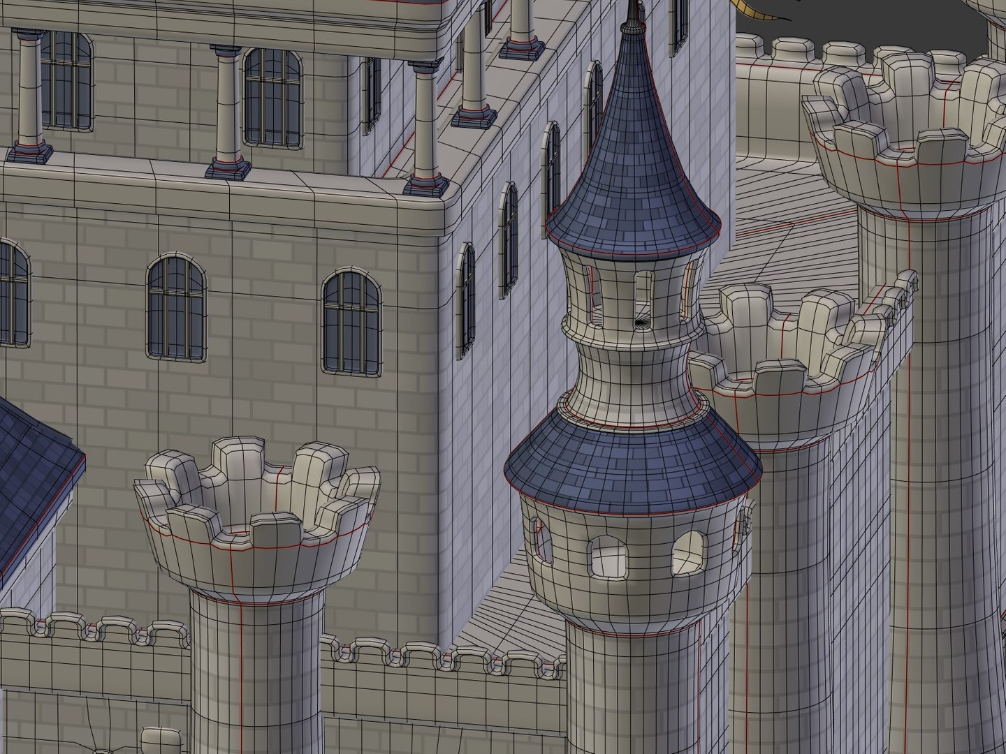 Cartoon Castle 3d Obj