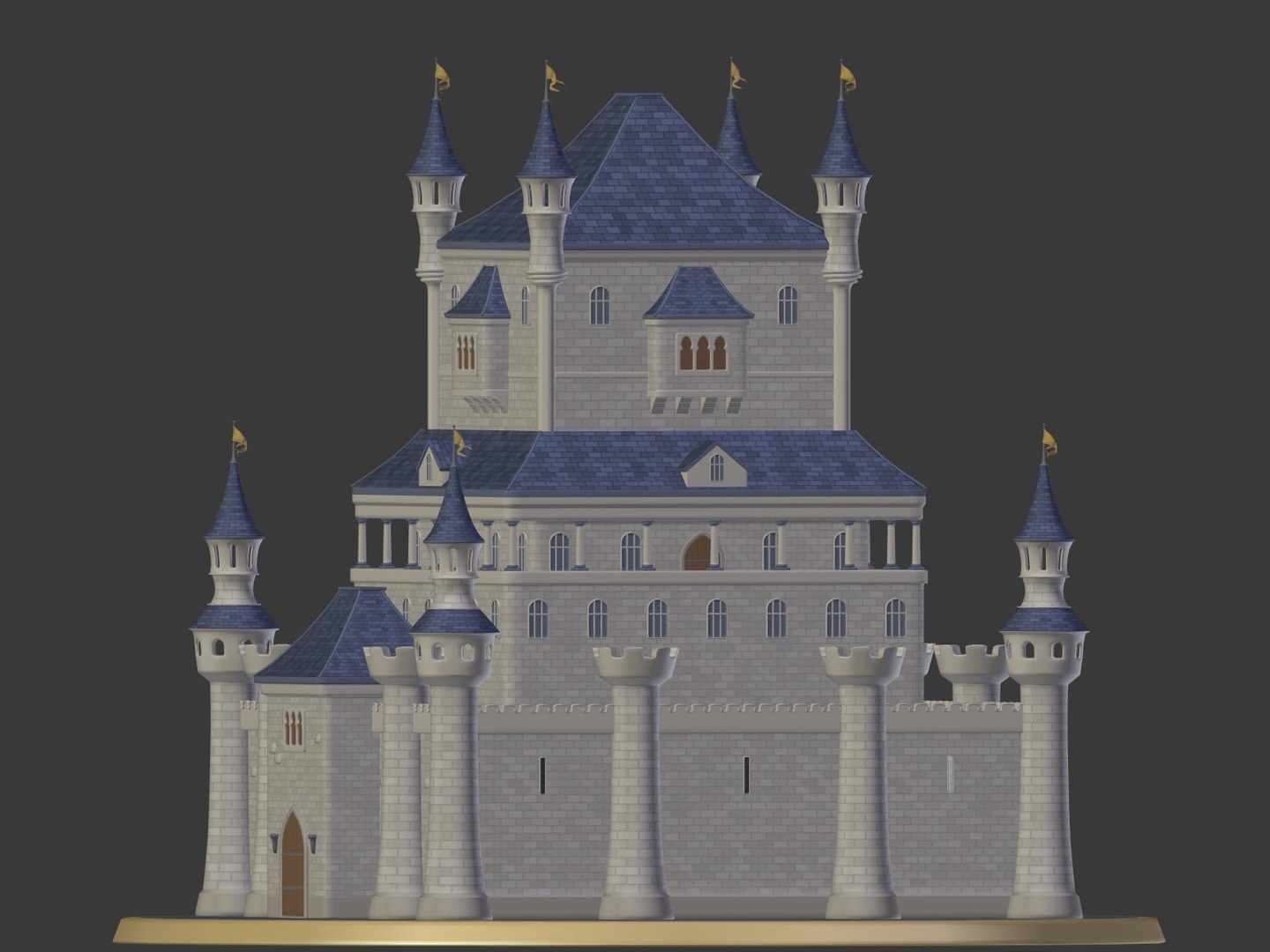 Cartoon Castle 3d Obj