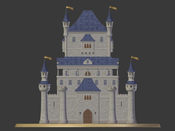 cartoon castle 3d obj