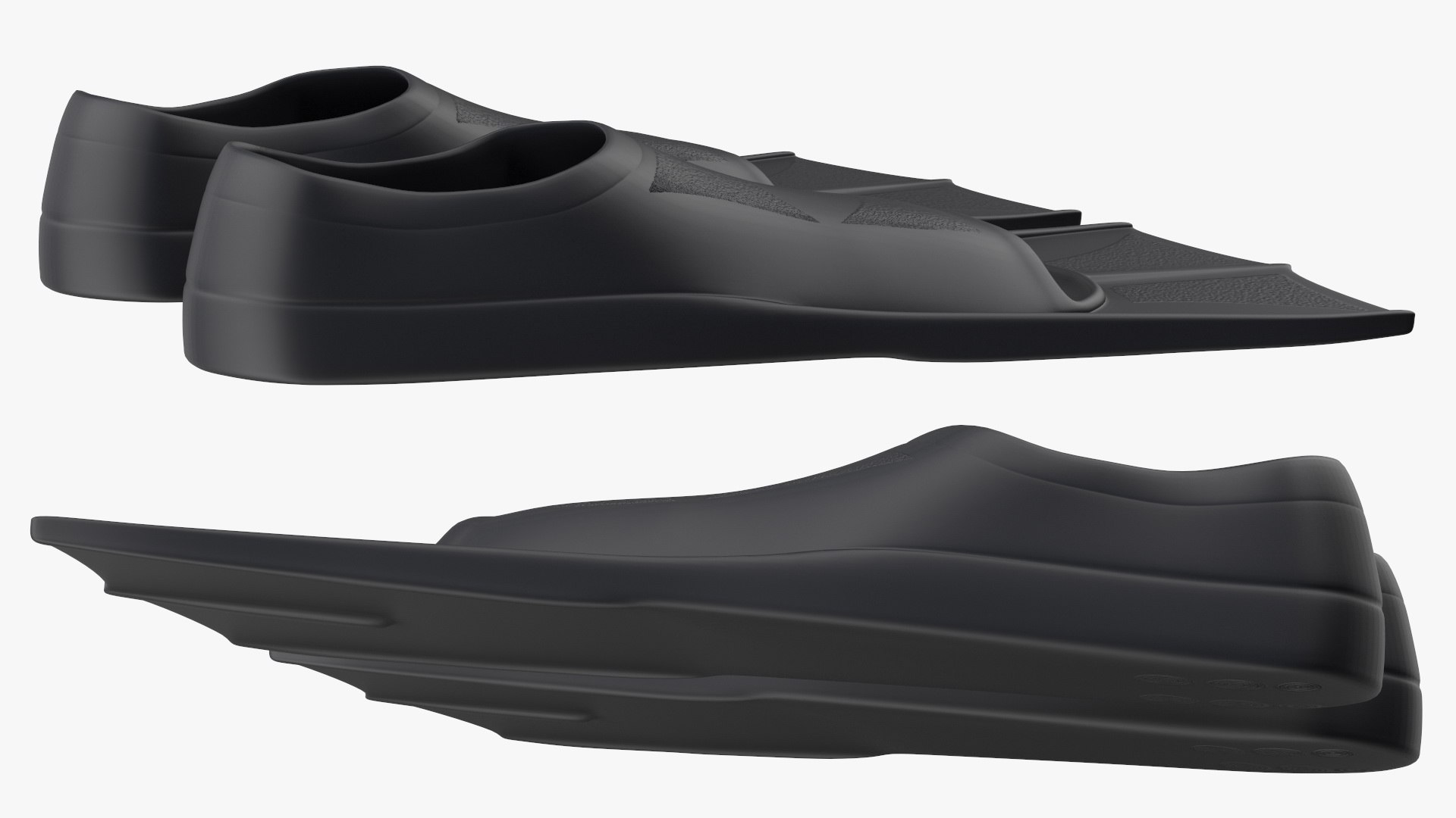 Black Silicone Training Fins 3D Model - TurboSquid 2137068