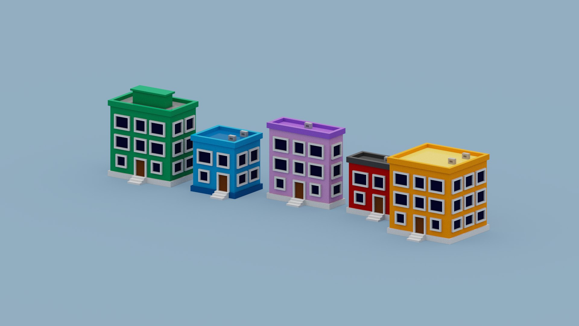 Voxel House Collection 3D - TurboSquid 1937486