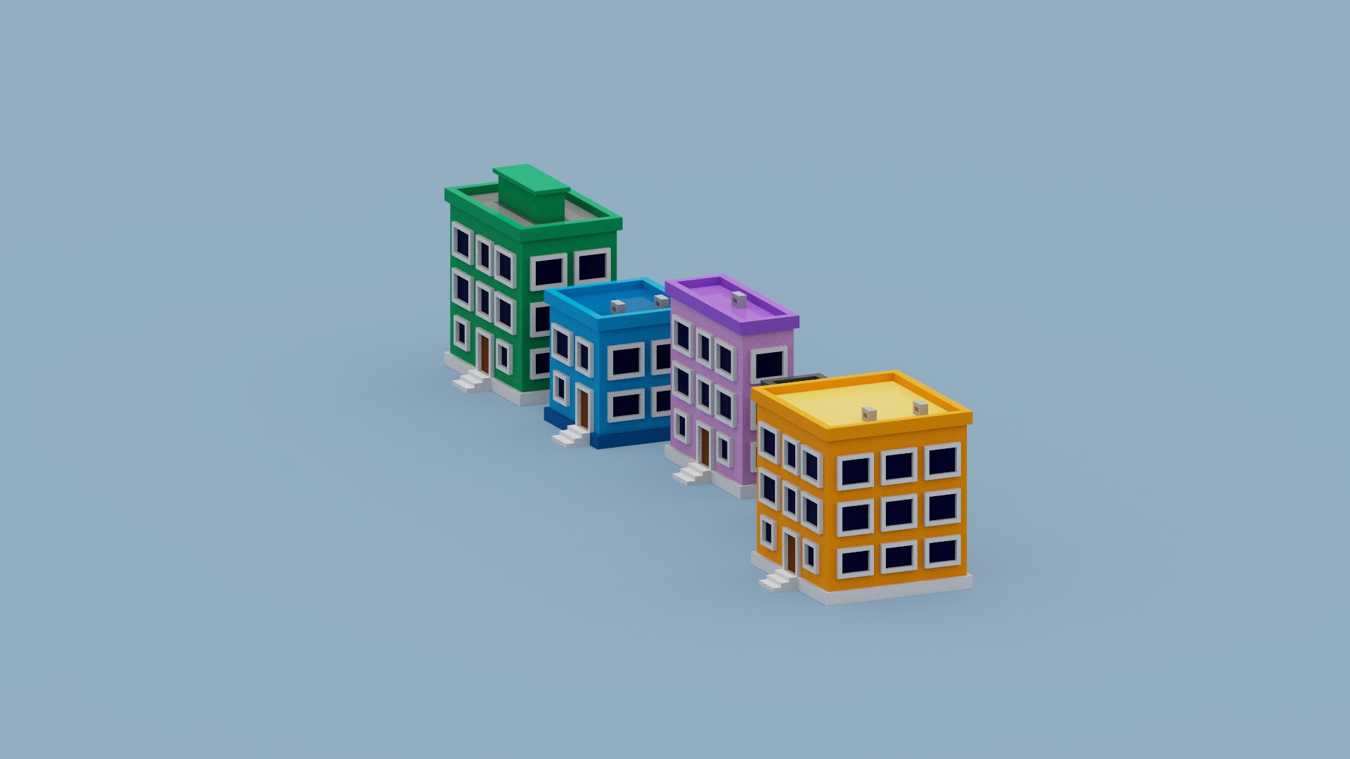 Voxel House Collection 3D - TurboSquid 1937486