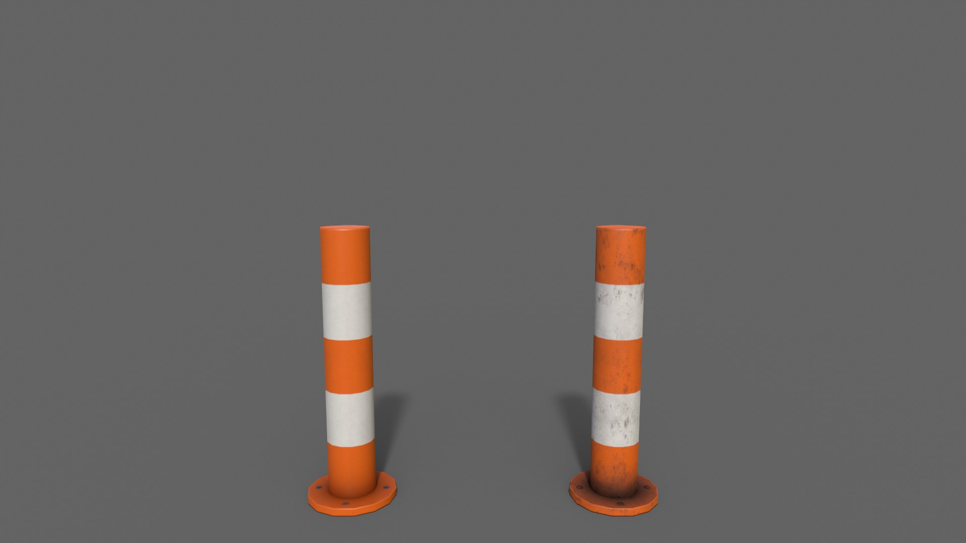 PBR Bollard OrangeWhite 3D Model - TurboSquid 2039975